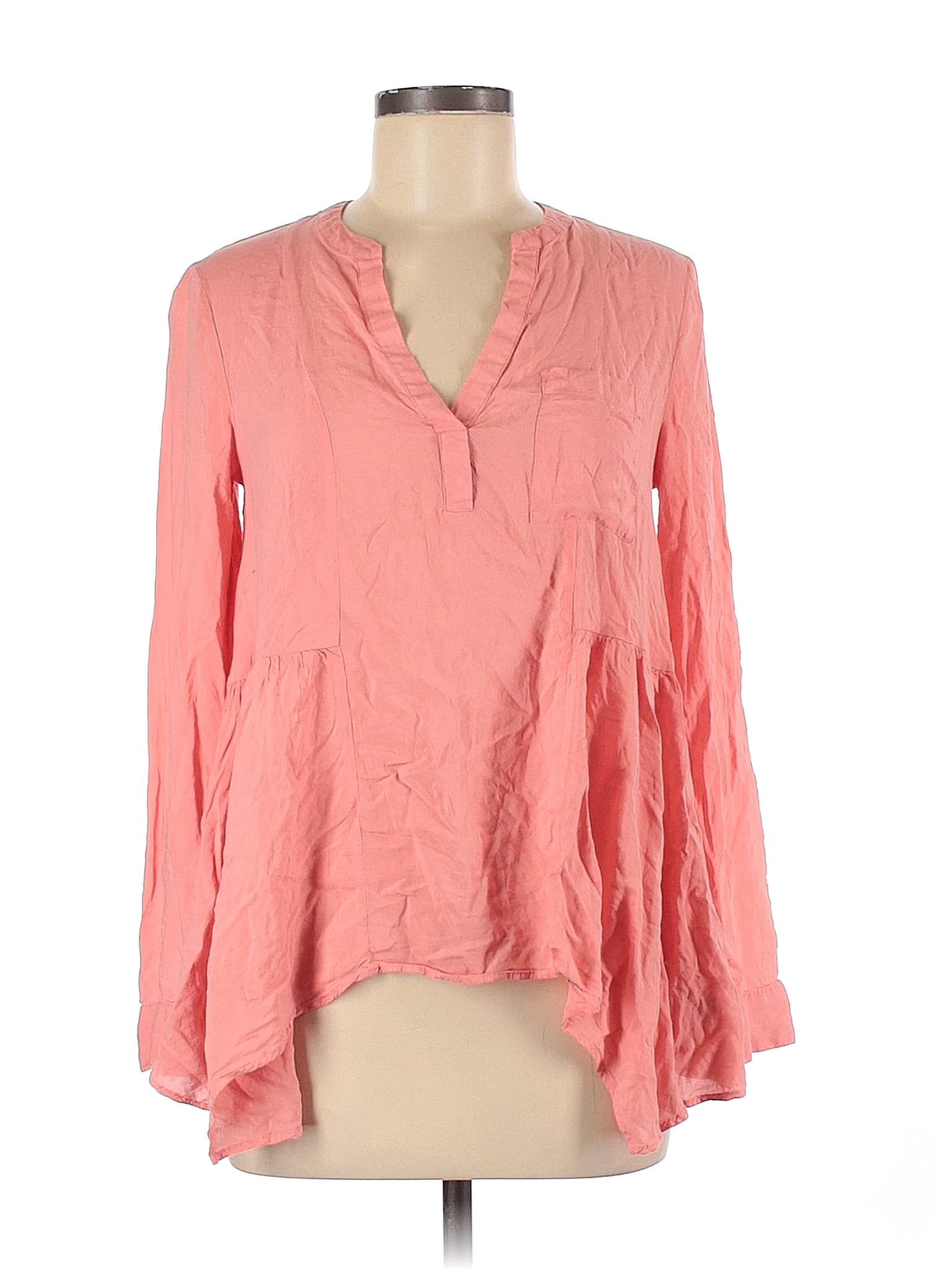 Maeve 100 Rayon Pink Long Sleeve Blouse Size 6 73 Off Thredup
