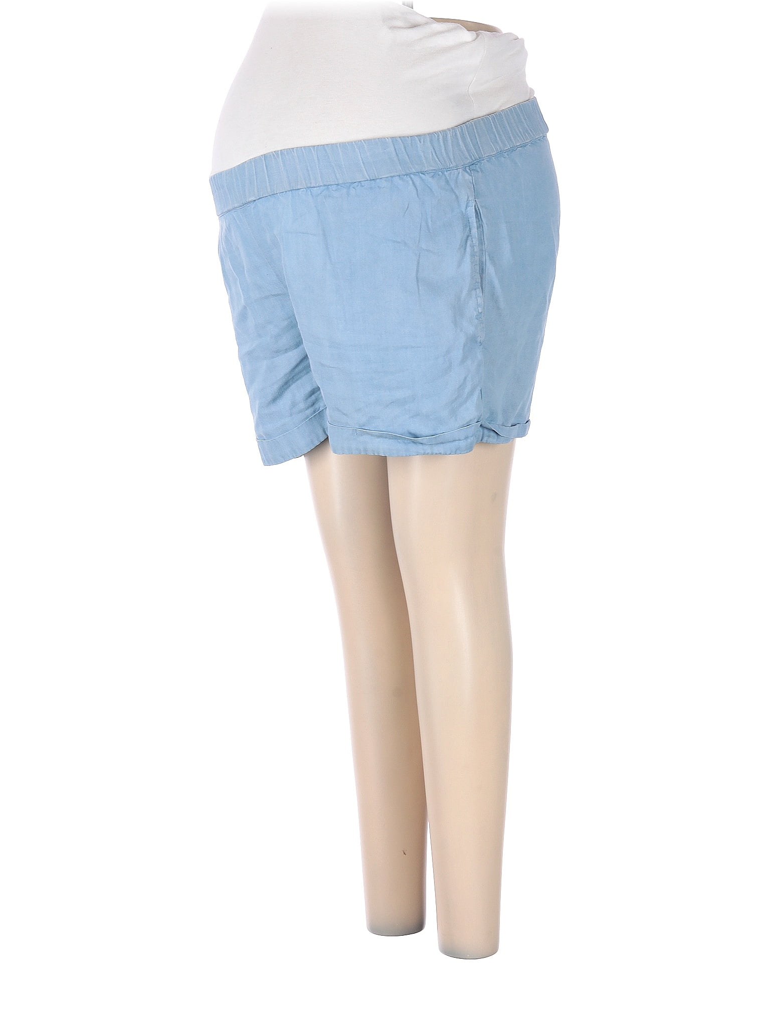 Ingrid + Isabel 100% Tencel Solid Blue Shorts Size Sm (Maternity) - 75% ...