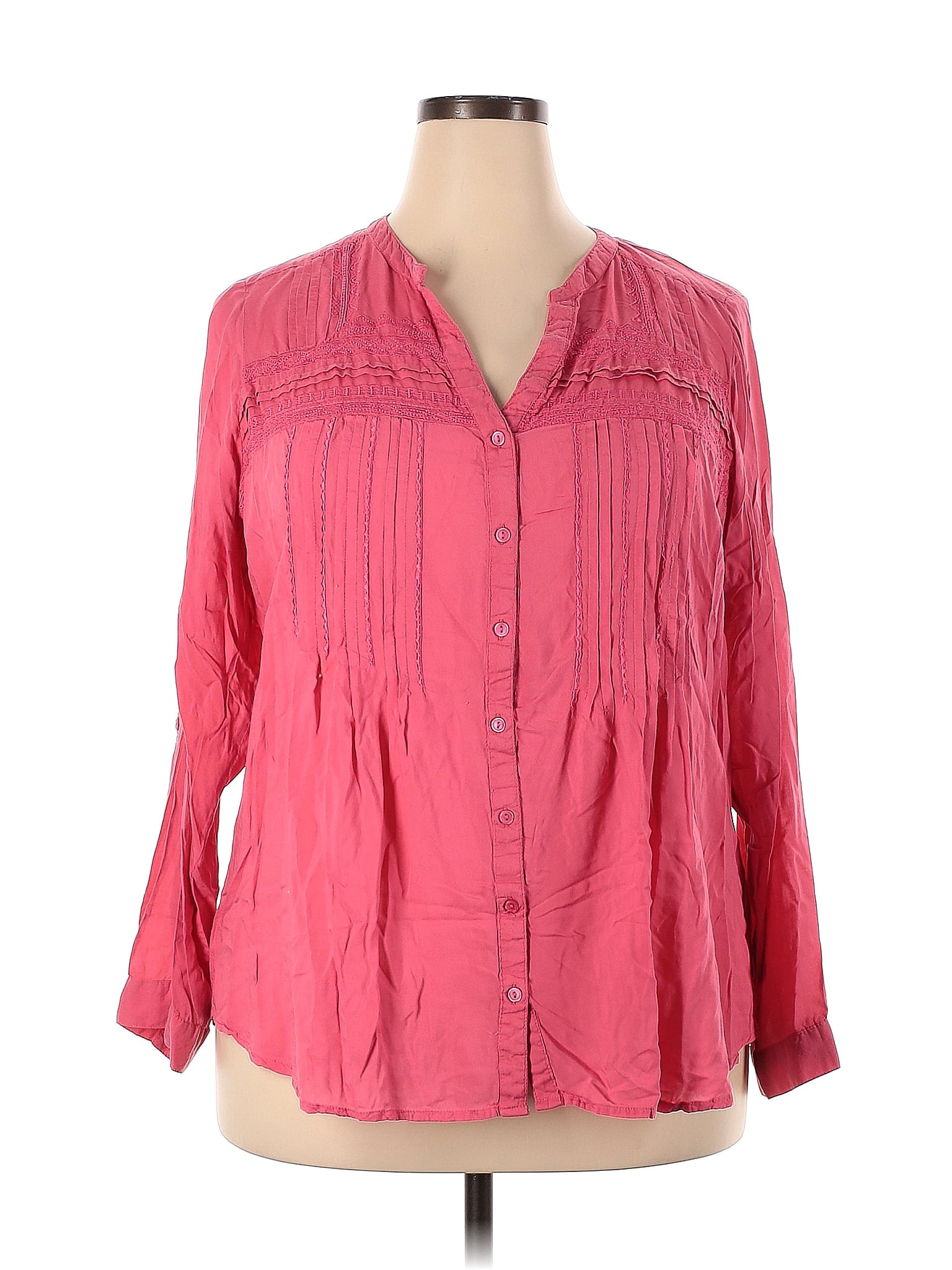 Dressbarn Pink Long Sleeve Blouse Size 2x Plus 52 Off Thredup