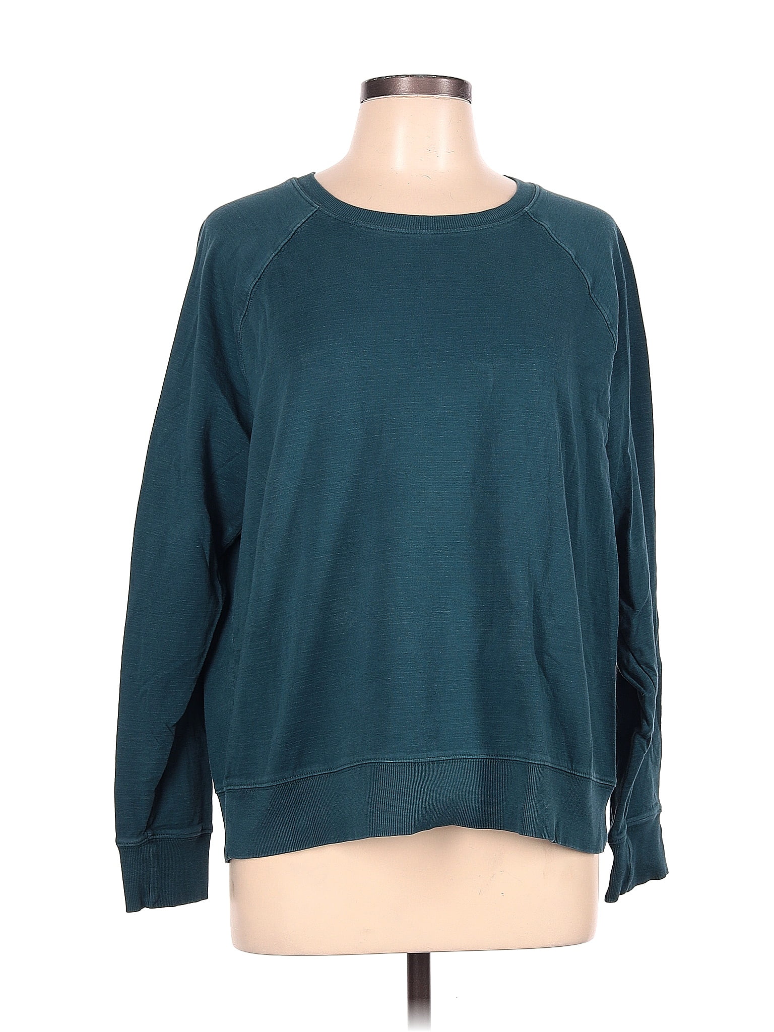 Athleta Color Block Teal Pullover Sweater Size L 54 Off Thredup