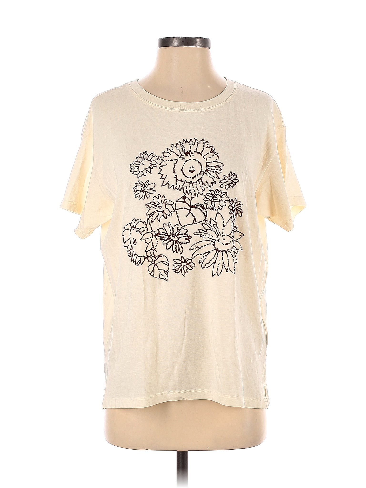 Madewell 100 Cotton Ivory Short Sleeve T Shirt Size S 48 Off Thredup