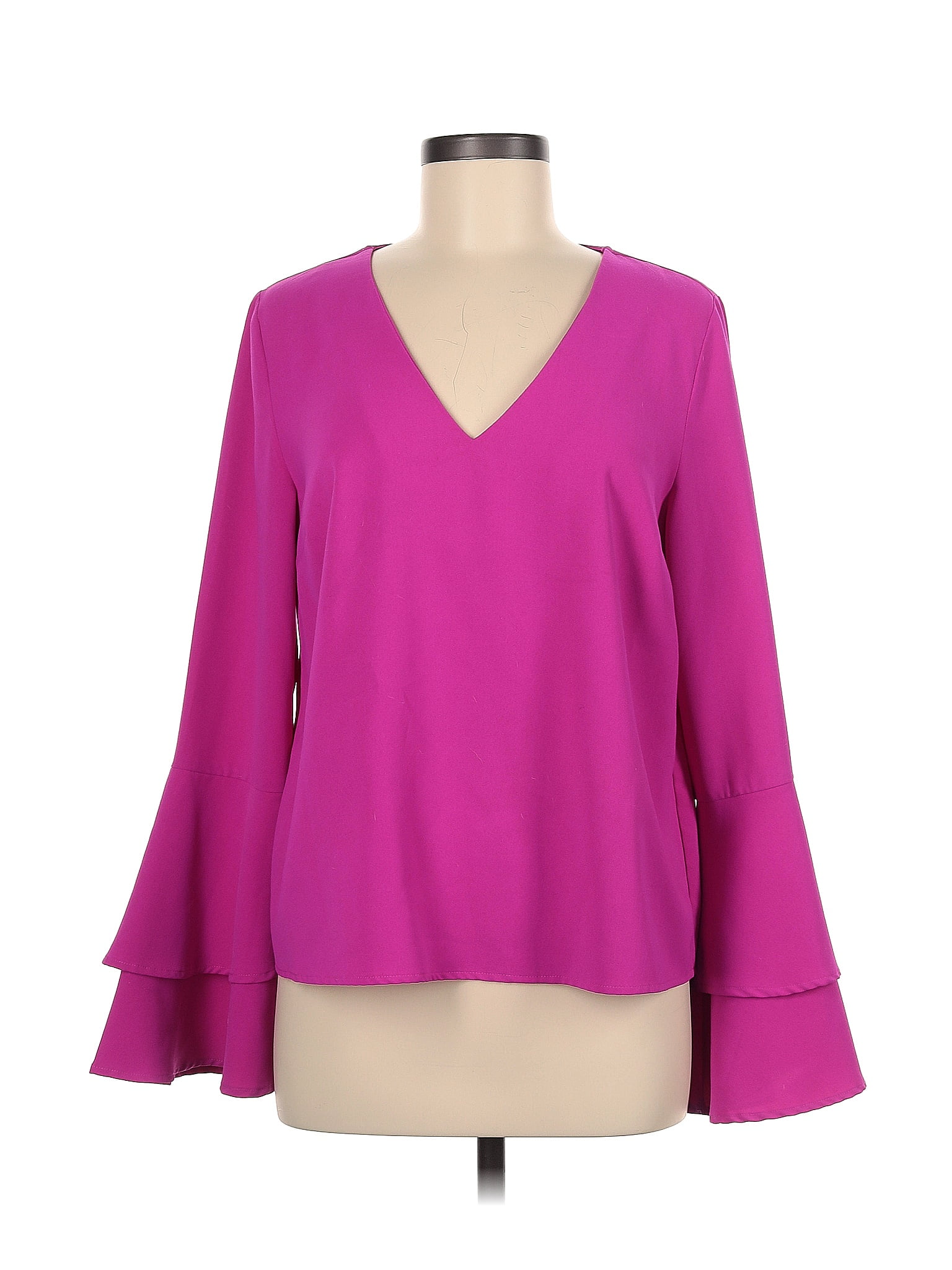 Sugar Lips 100 Polyester Purple Long Sleeve Blouse Size M 47 Off
