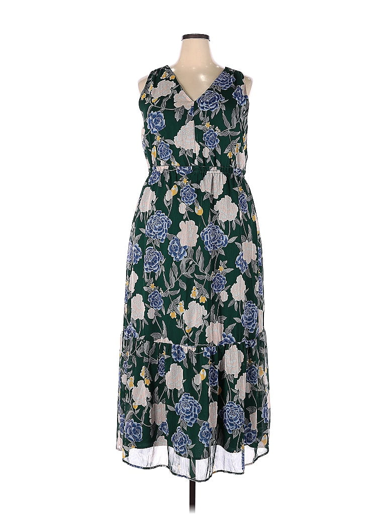 Merona 100% Polyester Blue Casual Dress Size XXL - 33% off | thredUP