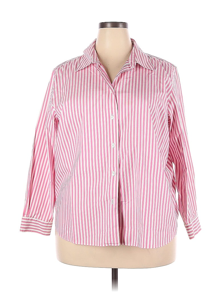 Talbots 100% Cotton Pink Long Sleeve Button-Down Shirt Size 18 (Plus) - 75% off | thredUP