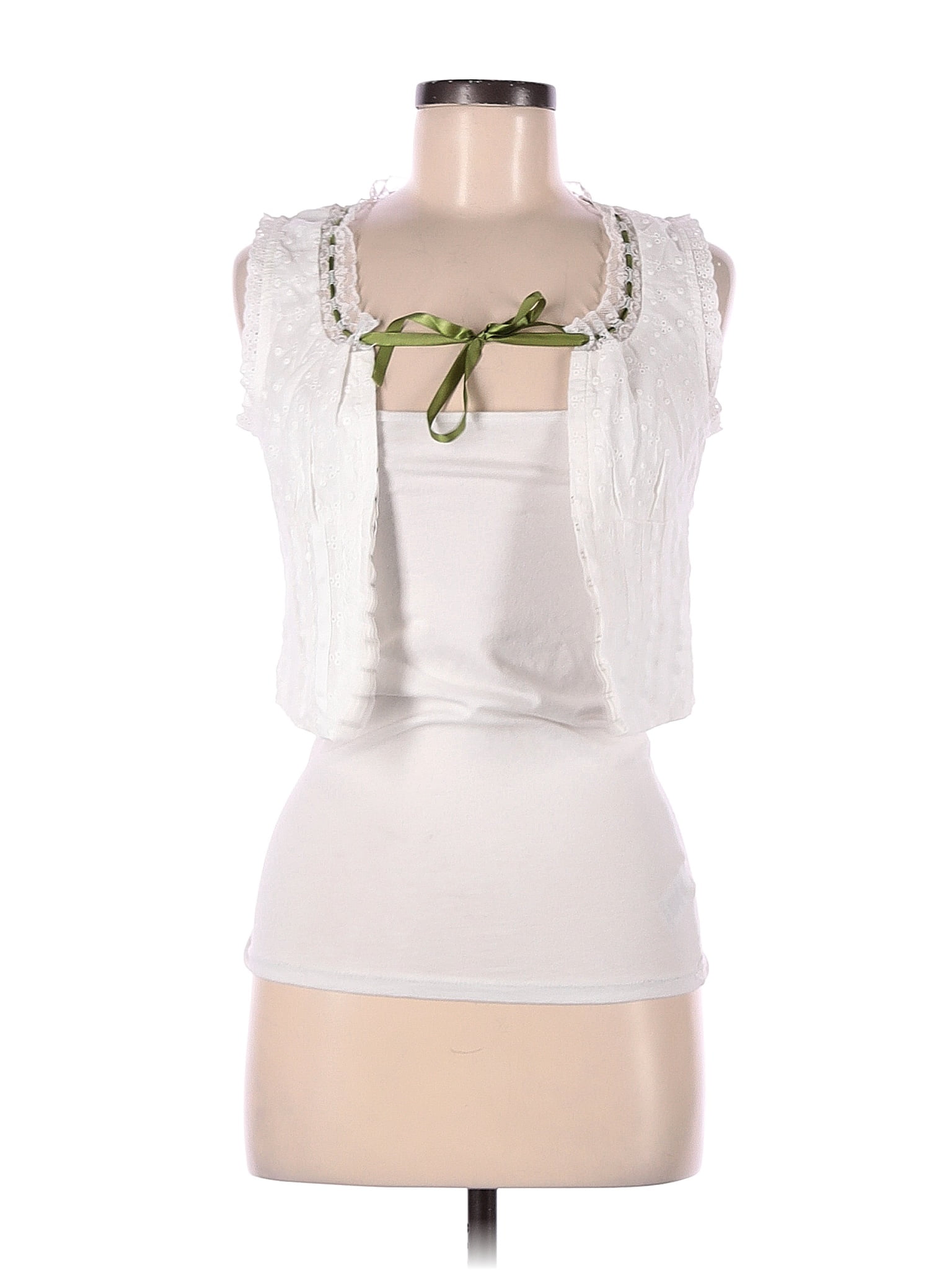 Assorted Brands 100 Polyester White Sleeveless Blouse Size M 57 Off