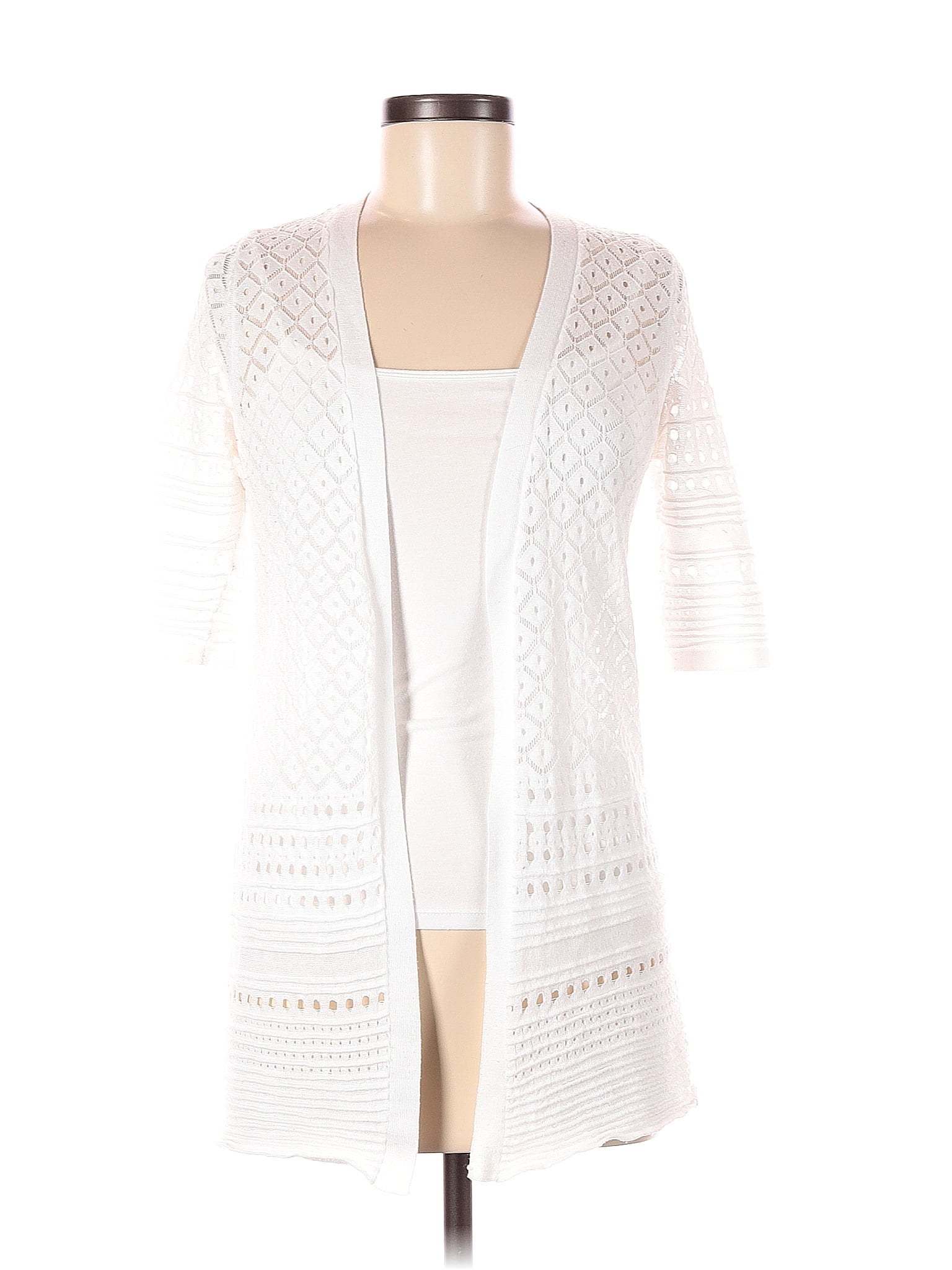 Cyrus 100% Acrylic White Cardigan Size M - 64% off | thredUP
