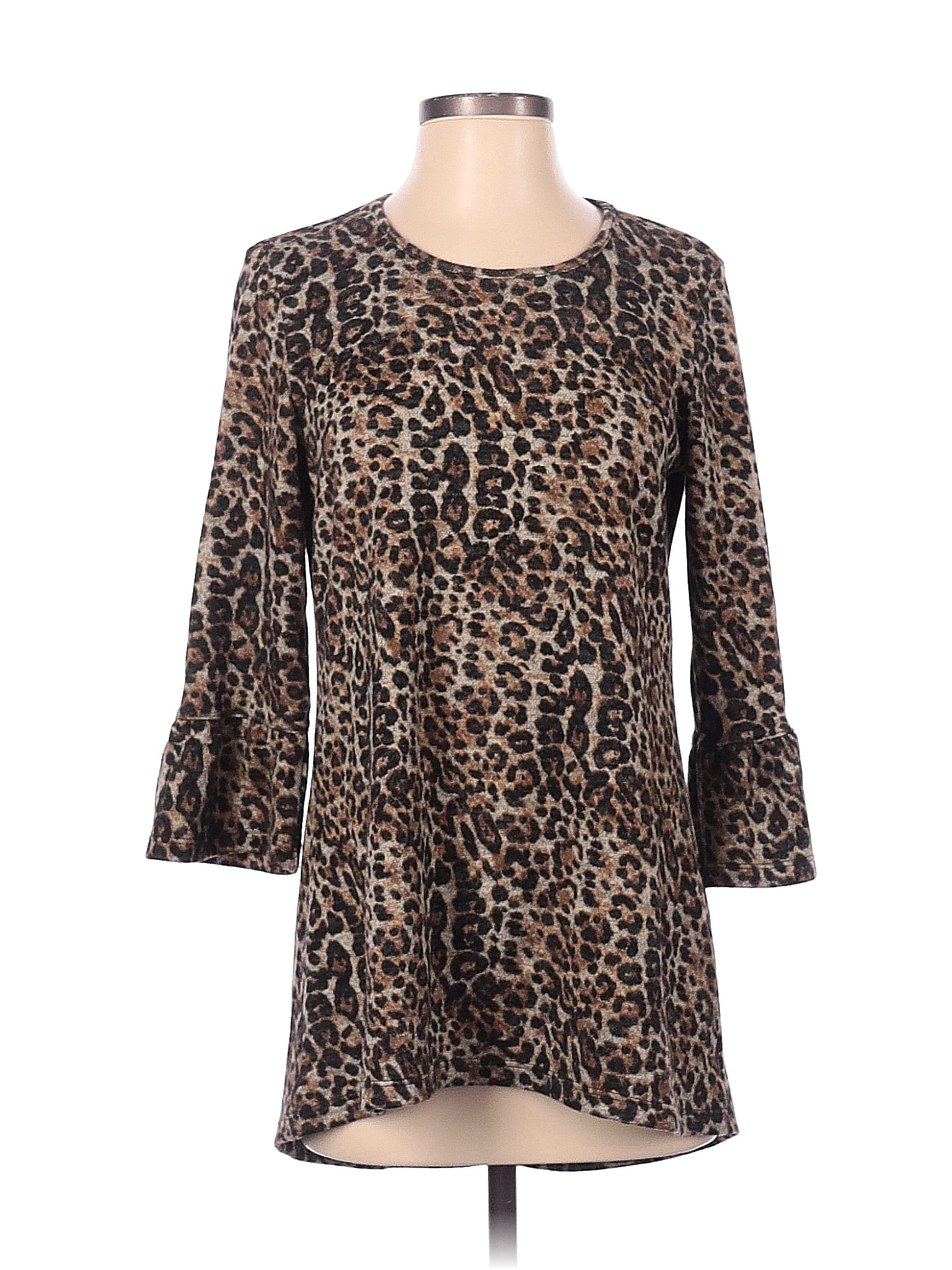 PURE essence Brown 3/4 Sleeve Top Size S - 67% off | thredUP