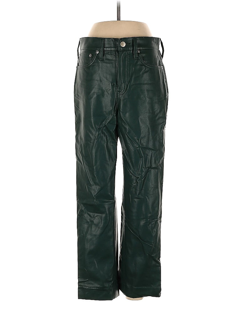 J.Crew 100% Polyurethane Solid Green Faux Leather Pants 25 Waist - 73% ...
