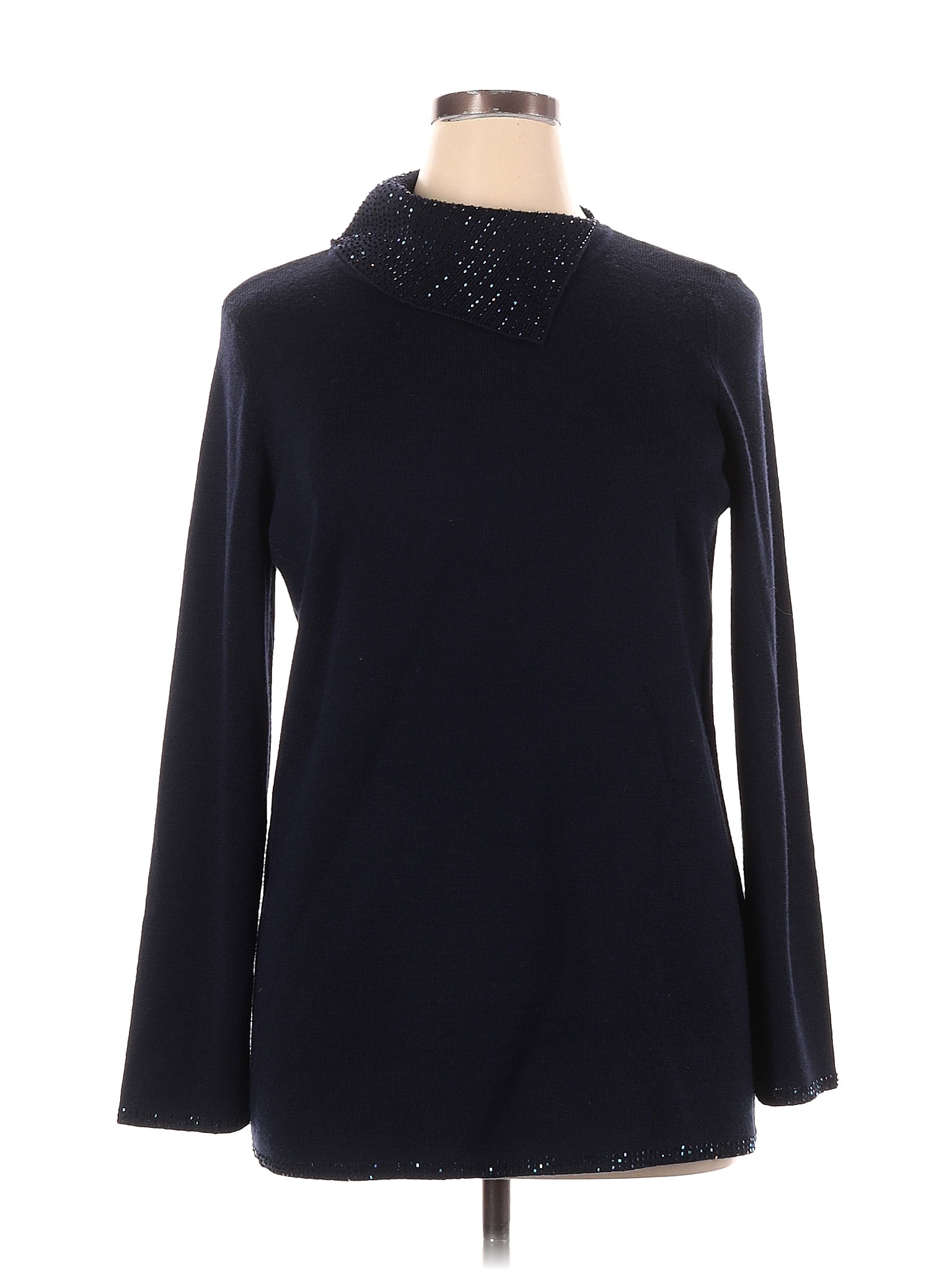 Adrianna Papell Solid Navy Black Pullover Sweater Size XL - 73% off ...