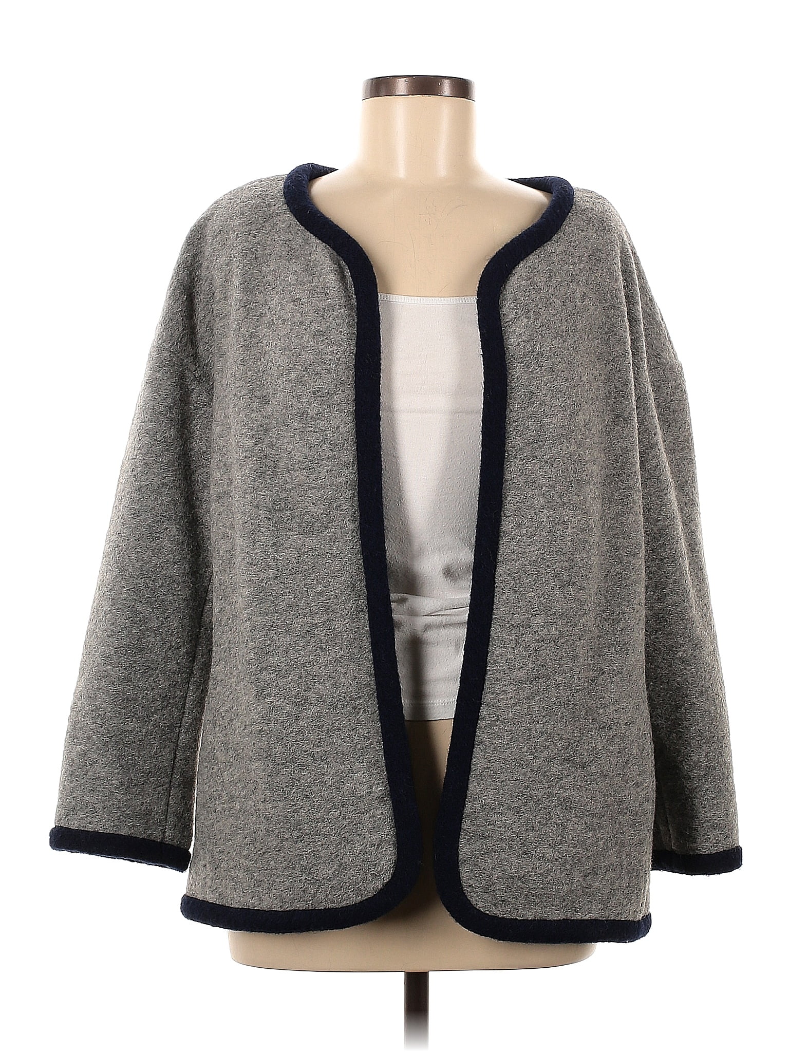 J.Crew Color Block Gray Wool Coat Size M - 74% off | thredUP