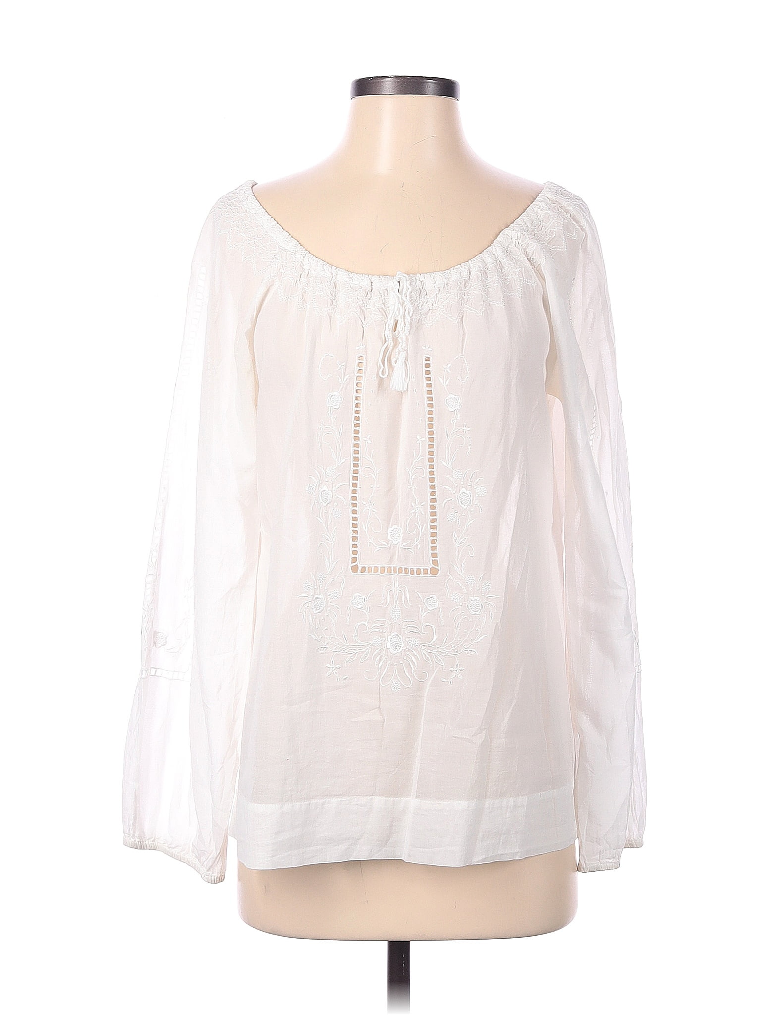 Cabi 100 Cotton White Long Sleeve Blouse Size S 74 Off Thredup