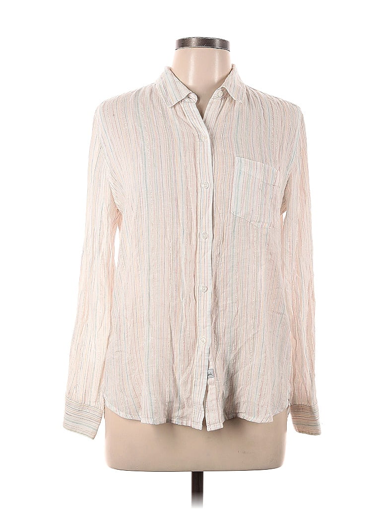 Rails Stripes Ivory Long Sleeve Button-Down Shirt Size S - 81% off | ThredUp
