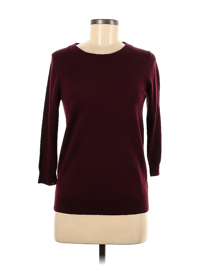 J.Crew 100% Wool Color Block Solid Burgundy Wool Pullover Sweater Size ...