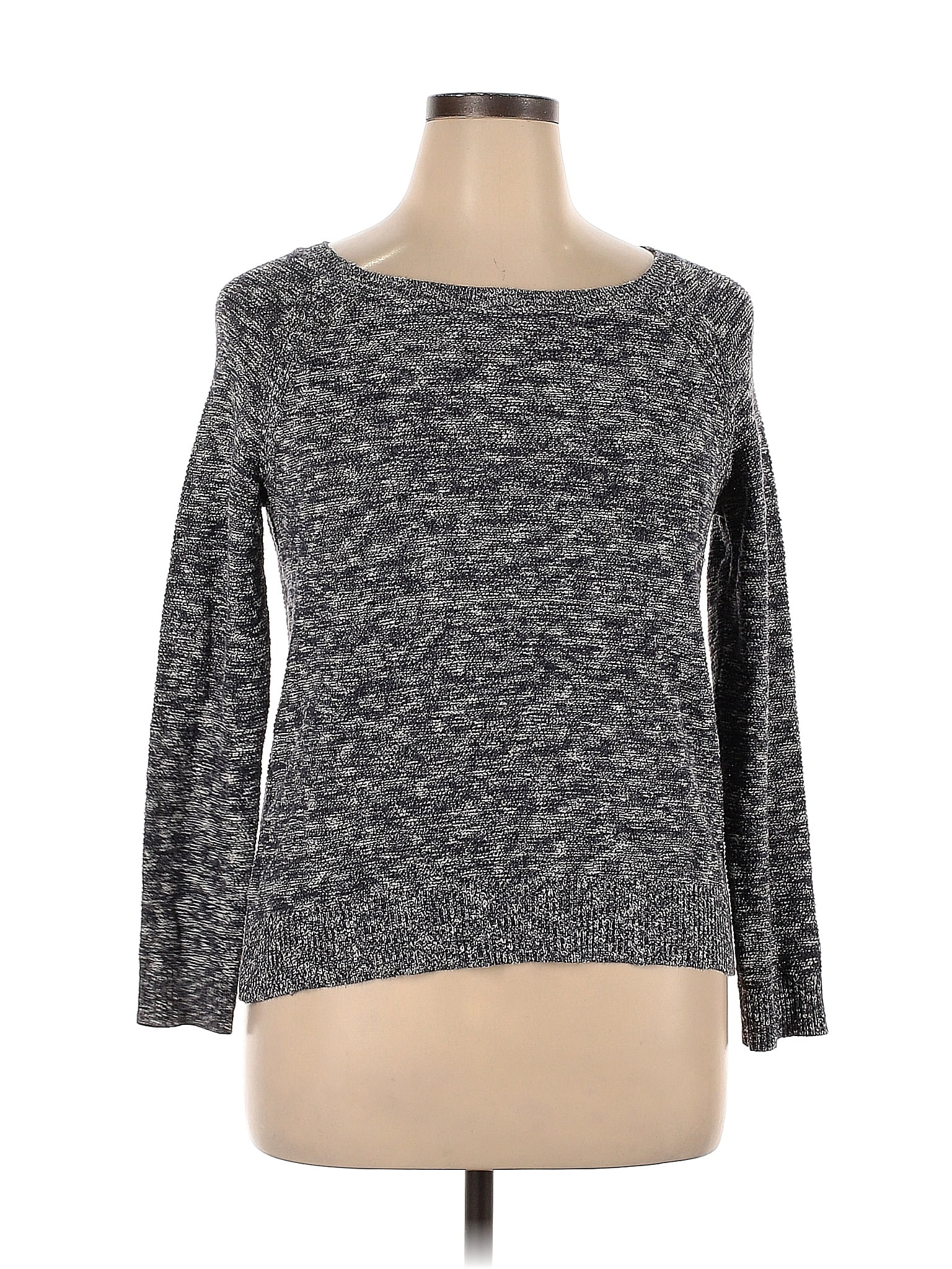 Lou & Grey for LOFT Color Block Marled Gray Pullover Sweater Size XL ...
