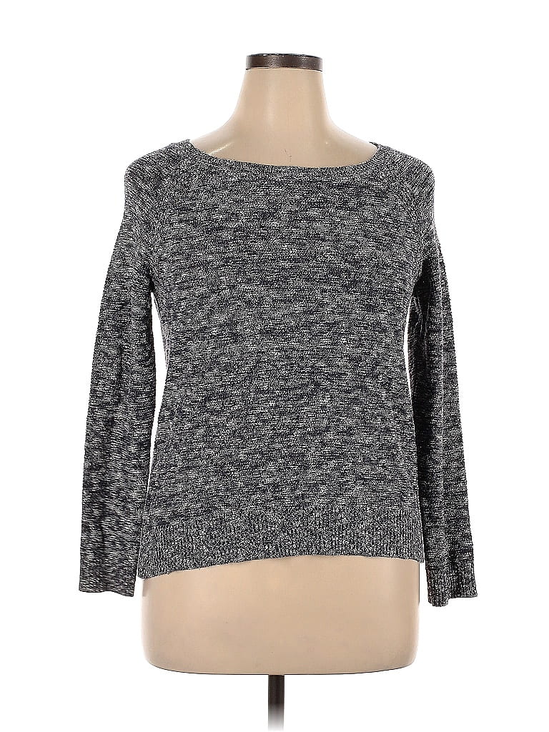 Lou & Grey for LOFT Color Block Marled Gray Pullover Sweater Size XL ...