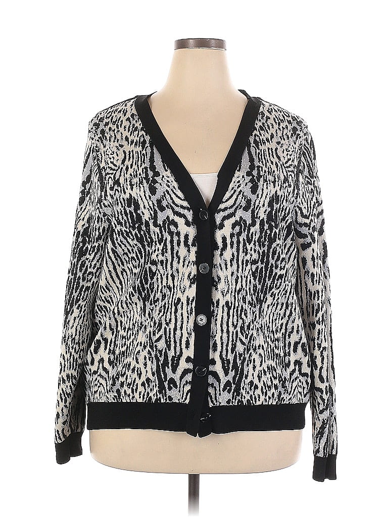 Rachel Roy Collection Color Block Black Cardigan Size 3X (Plus) - 80% ...