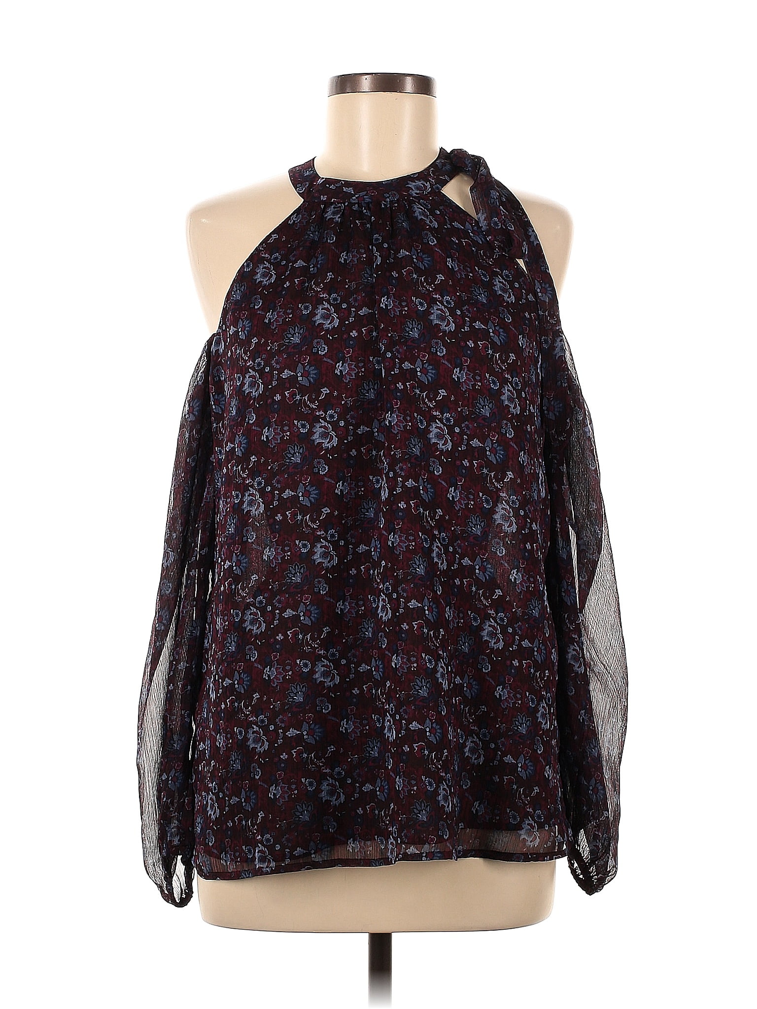Ann Taylor Loft 100 Polyester Purple Sleeveless Blouse Size M 63