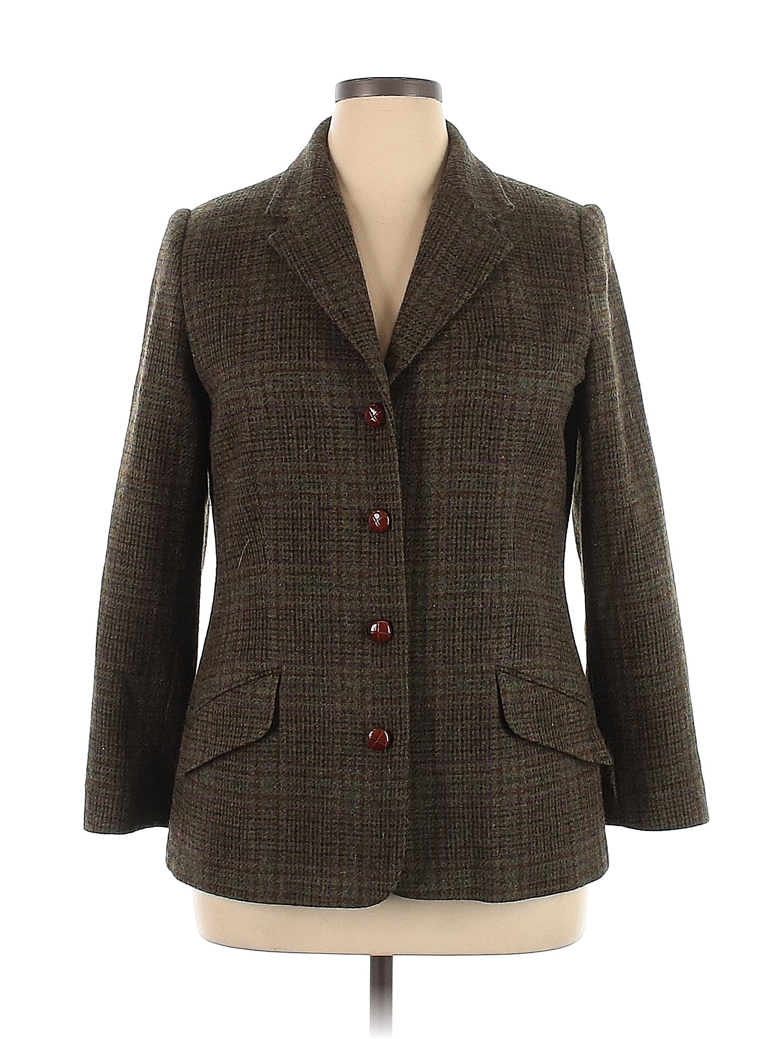 Orvis 100 Wool Plaid Green Jacket Size 16 72 Off Thredup