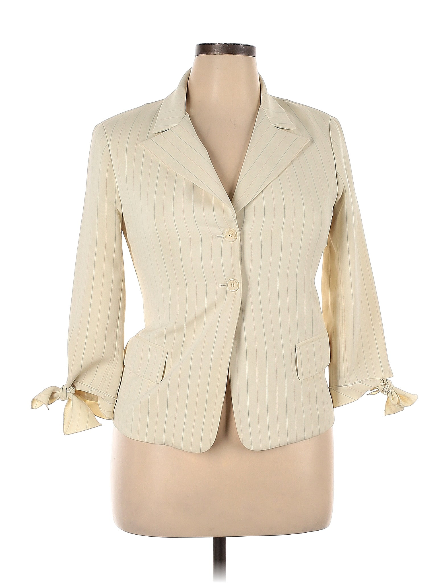 Yansi Fugel 100% Rayon Ivory Blazer Size 14 - 83% off | ThredUp
