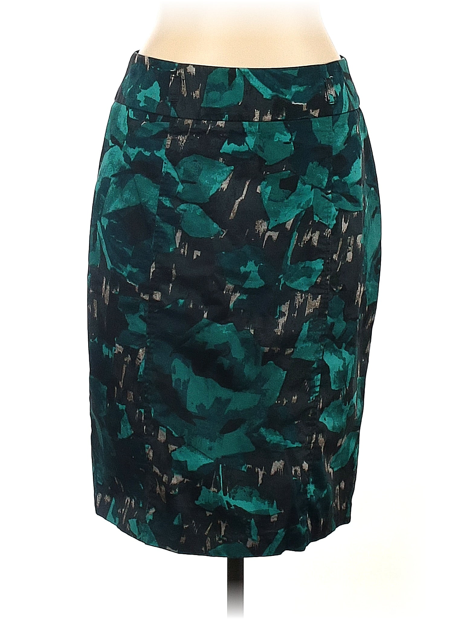 New York And Company Floral Multi Color Teal Casual Skirt Size 12 62