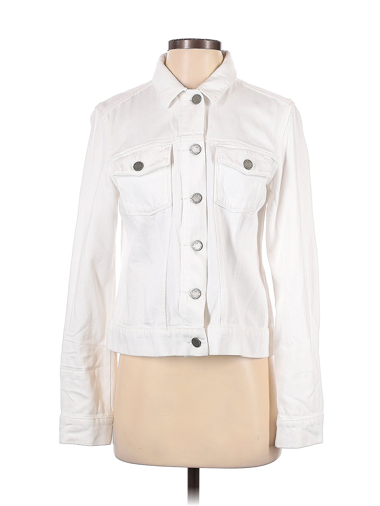 Paige Solid White Denim Jacket Size S - 77% off | thredUP