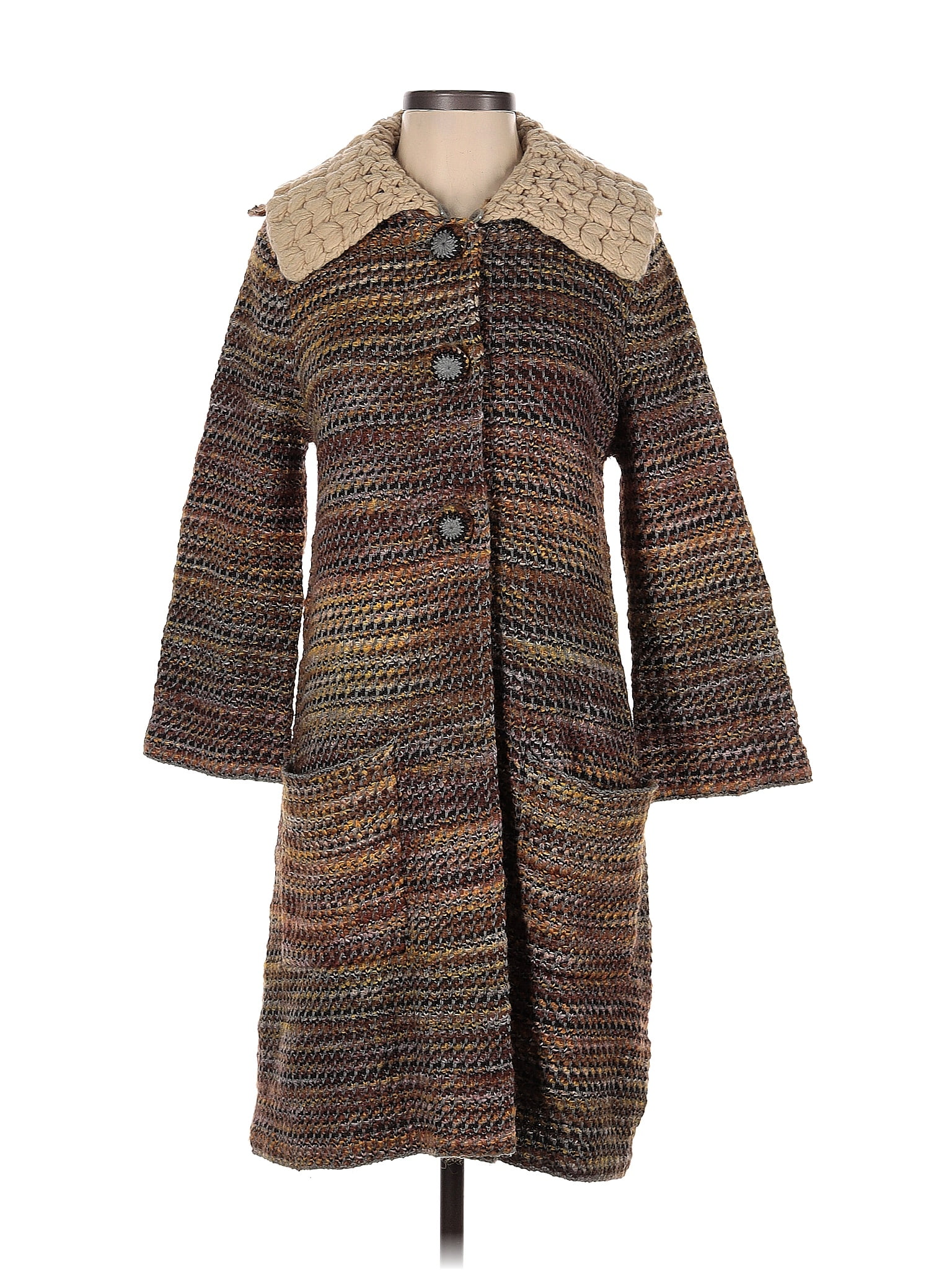 Charlie & Robin Multi Color Brown Coat Size S - 71% off | thredUP