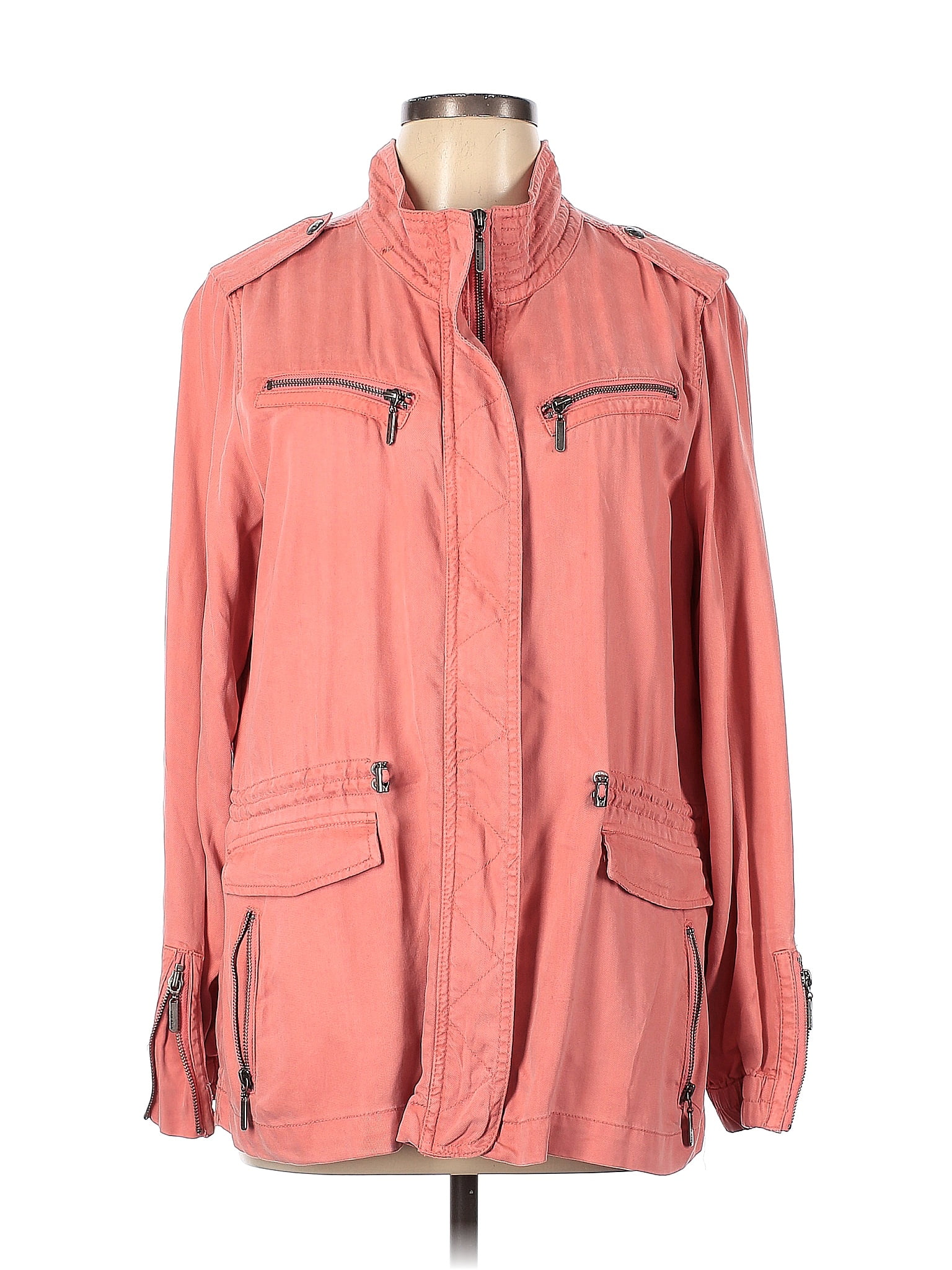 Max Jeans 100% Tencel Lyocell Solid Pink Jacket Size L - 58% off | thredUP