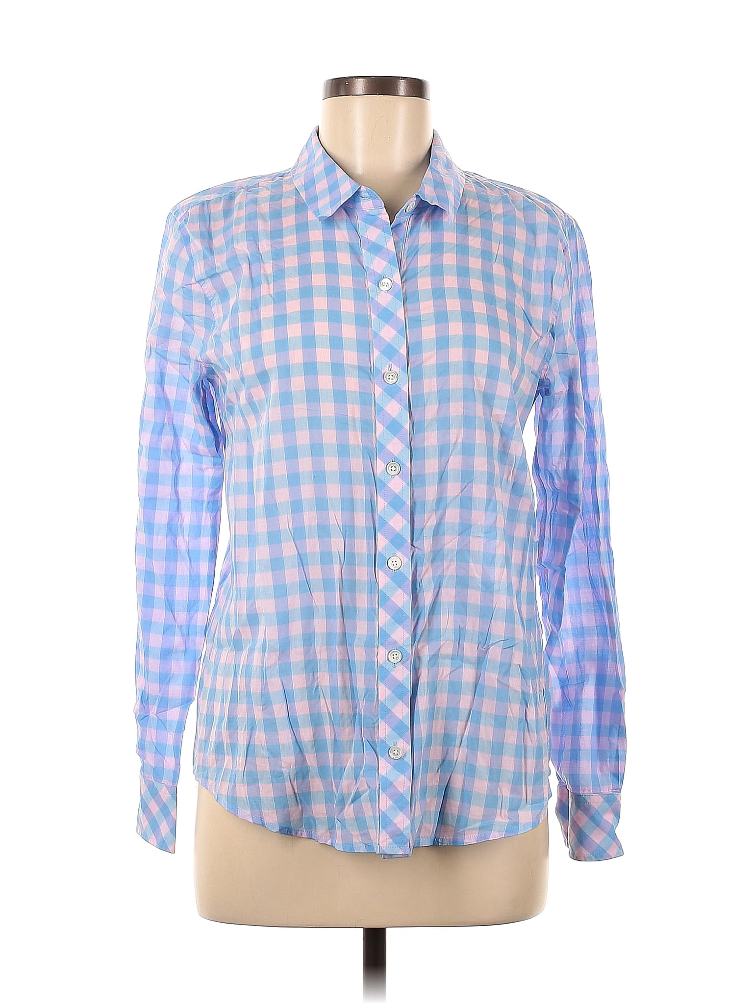 Vineyard Vines 100% Cotton Checkered-gingham Blue Long Sleeve Button-Down Shirt Size 8 - 81% off ...