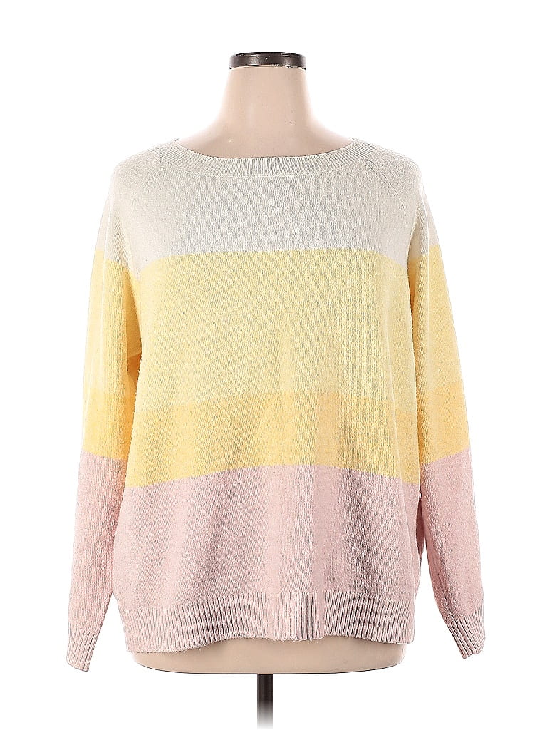 Vero Moda Color Block Multi Color Yellow Pullover Sweater Size 50 (EU ...