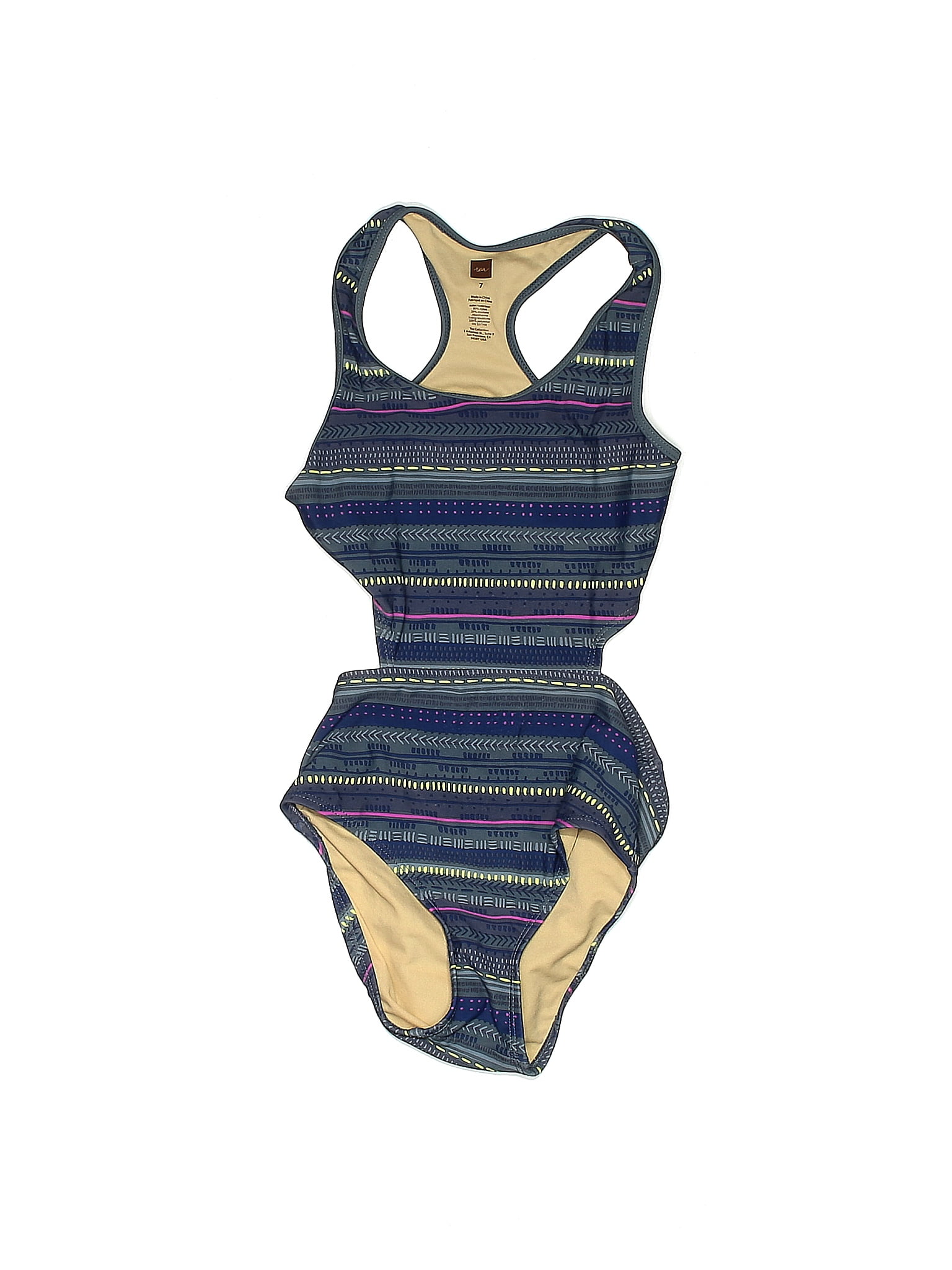 Tea Stripes Blue One Piece Swimsuit Size 7 - 62% off | thredUP