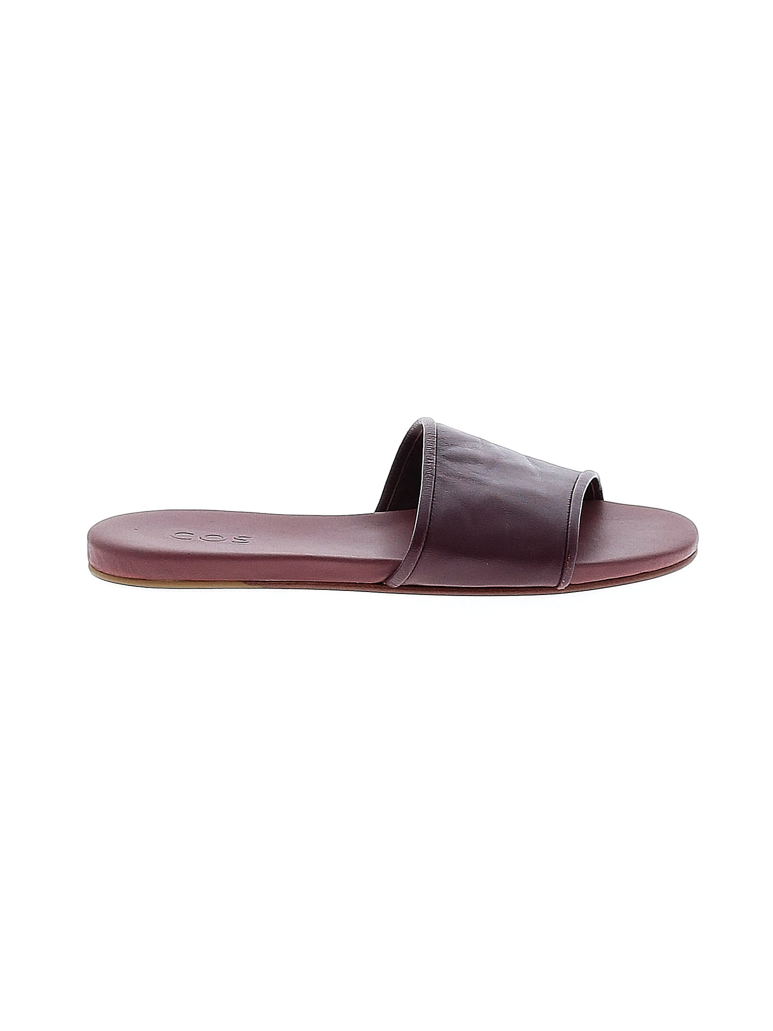 Cos Solid Burgundy Sandals Size 40 (EU) - 74% off | ThredUp