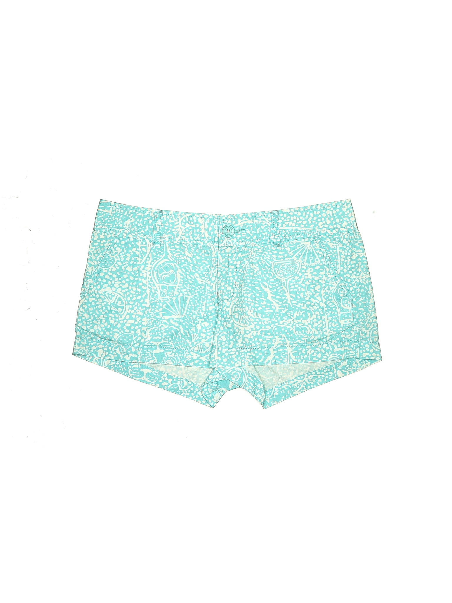Lilly Pulitzer 100 Cotton Blue Teal Shorts Size 4 68 Off Thredup