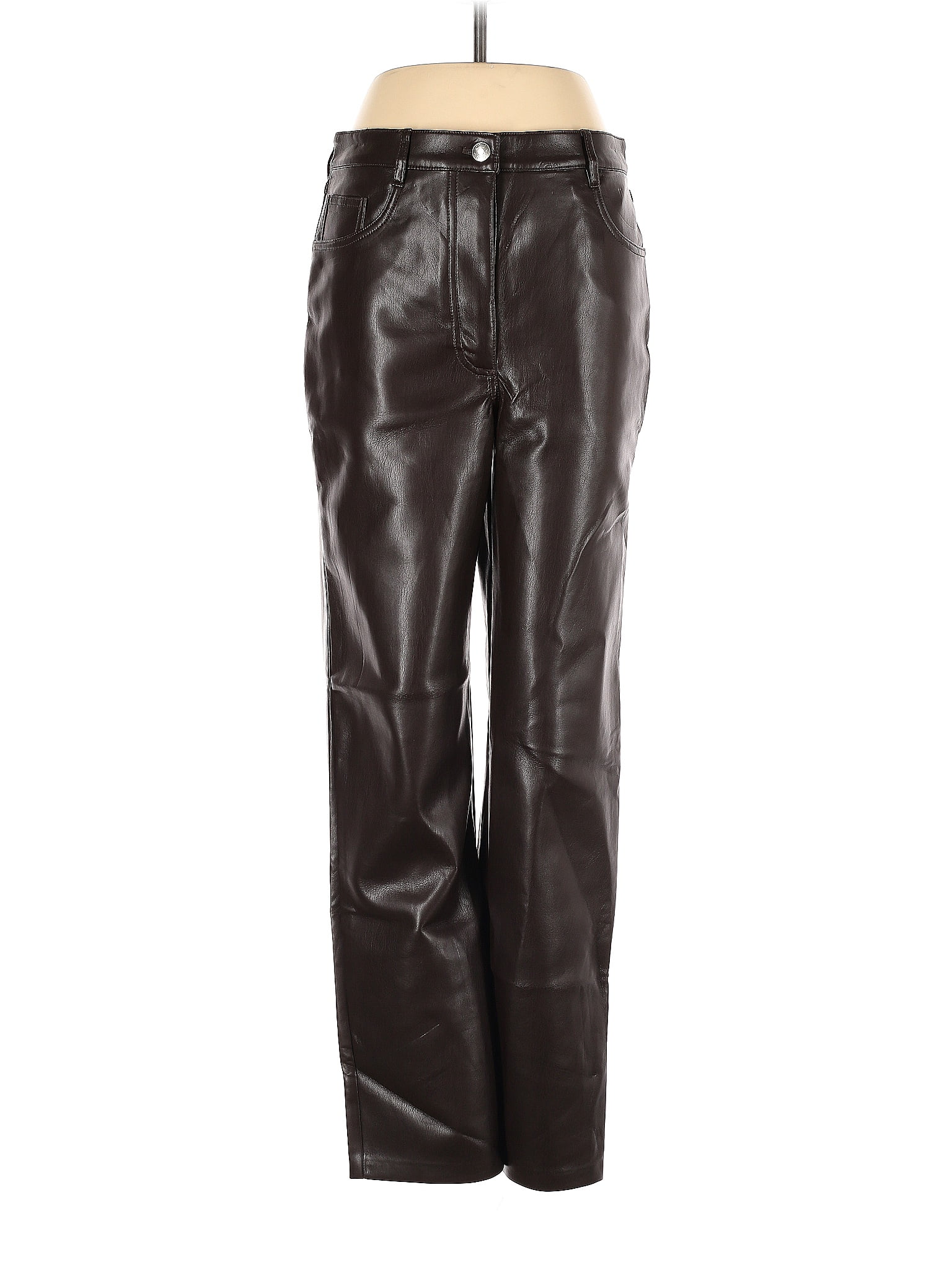 Wilfred 100% Polyurethane Solid Brown Faux Leather Pants Size 8 - 70% ...