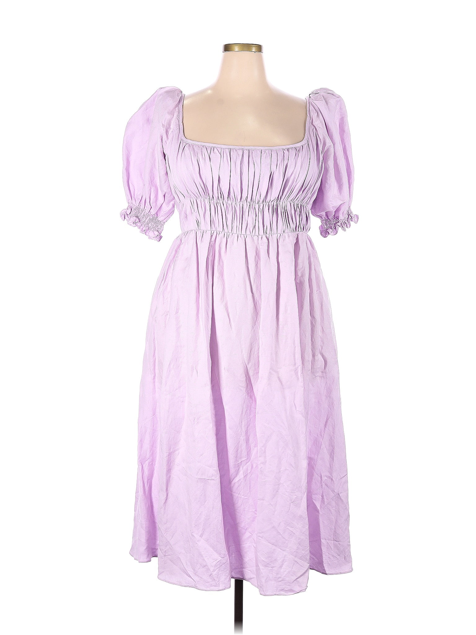 Fame And Partners 100 Polyester Solid Lavender Purple Cocktail Dress