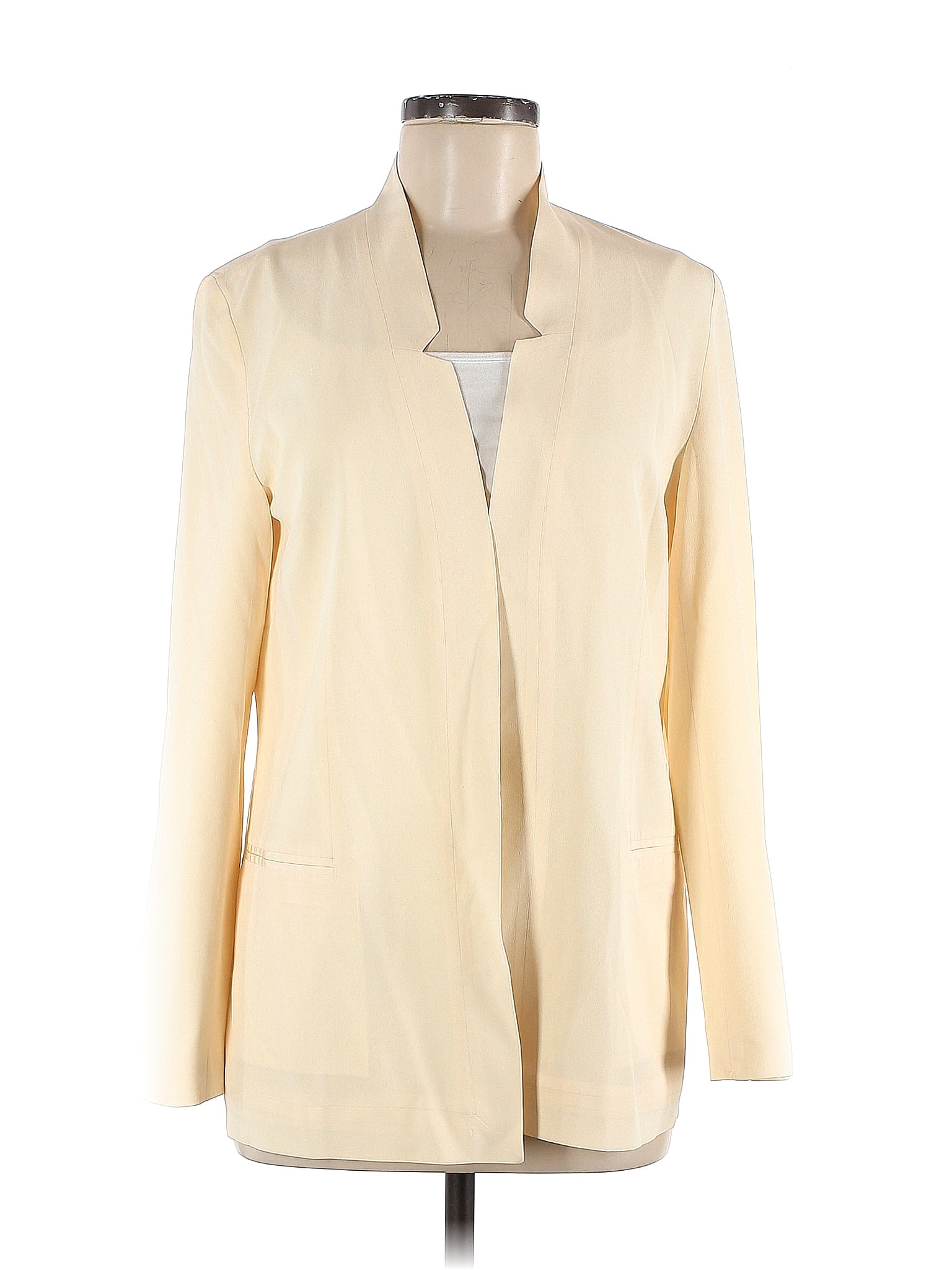 R | Label 100% Silk Solid Ivory Silk Blazer Size M - 83% off | thredUP