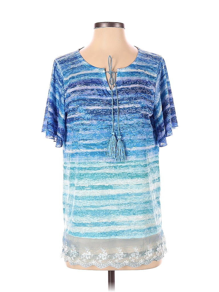 Casual Express Apparel Blue Short Sleeve Blouse Size S - 80% off | ThredUp