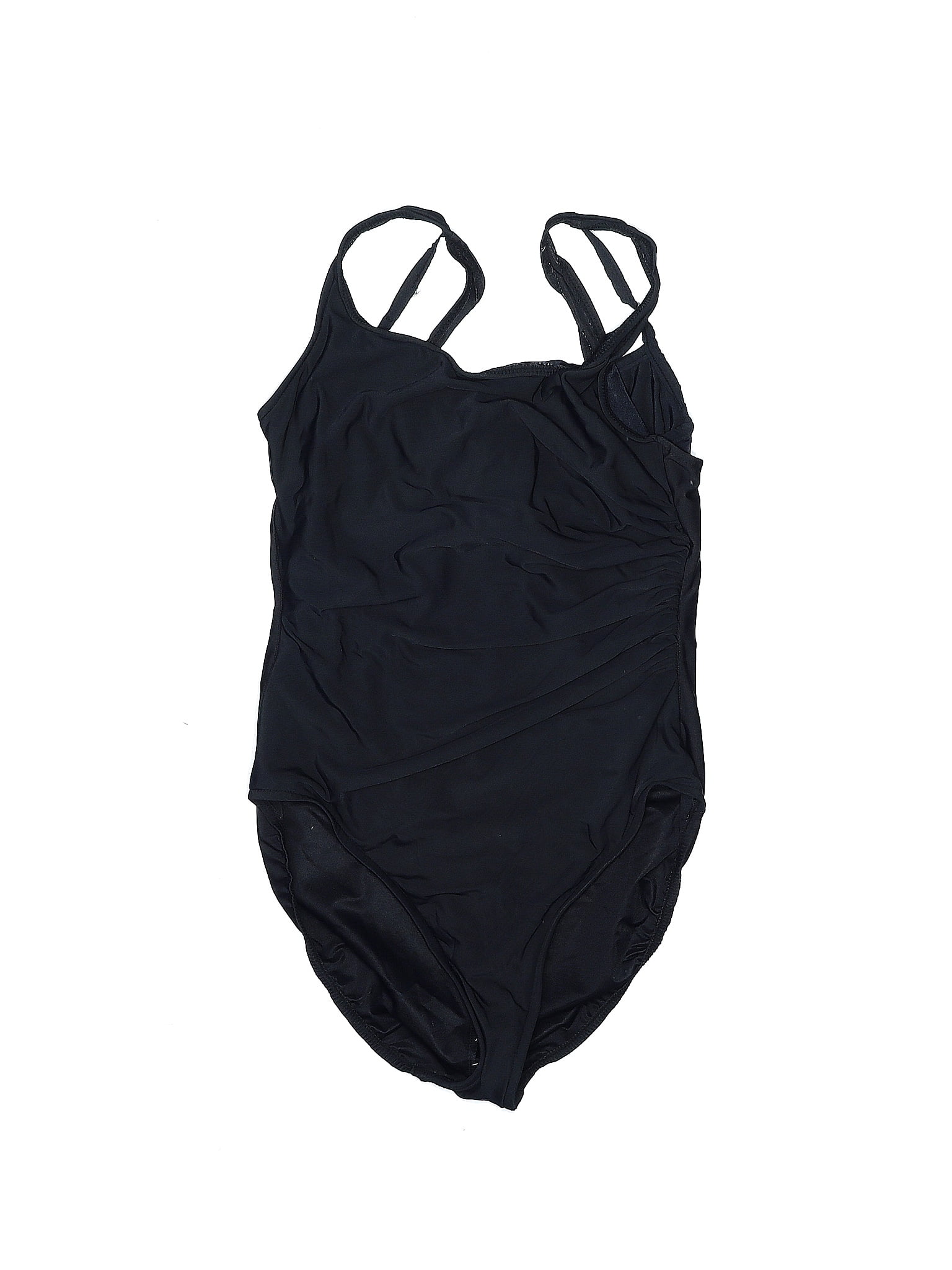 Miraclesuit Solid Black One Piece Swimsuit Size 12 61 Off Thredup