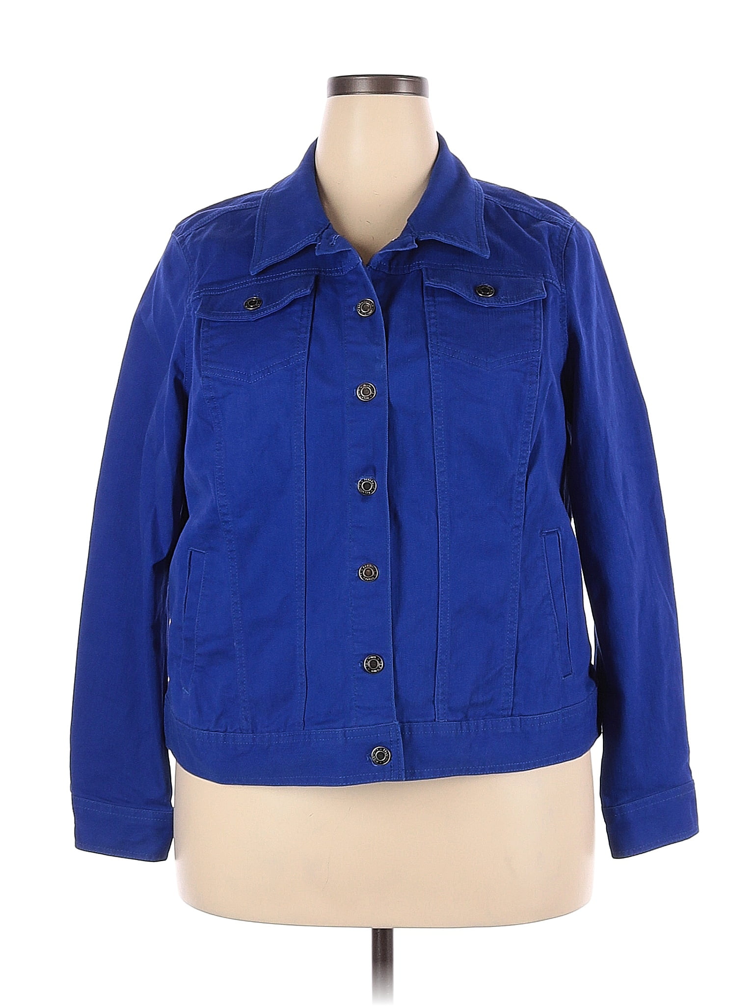 Relativity Solid Sapphire Blue Jacket Size 2X (Plus) - 57% off | thredUP