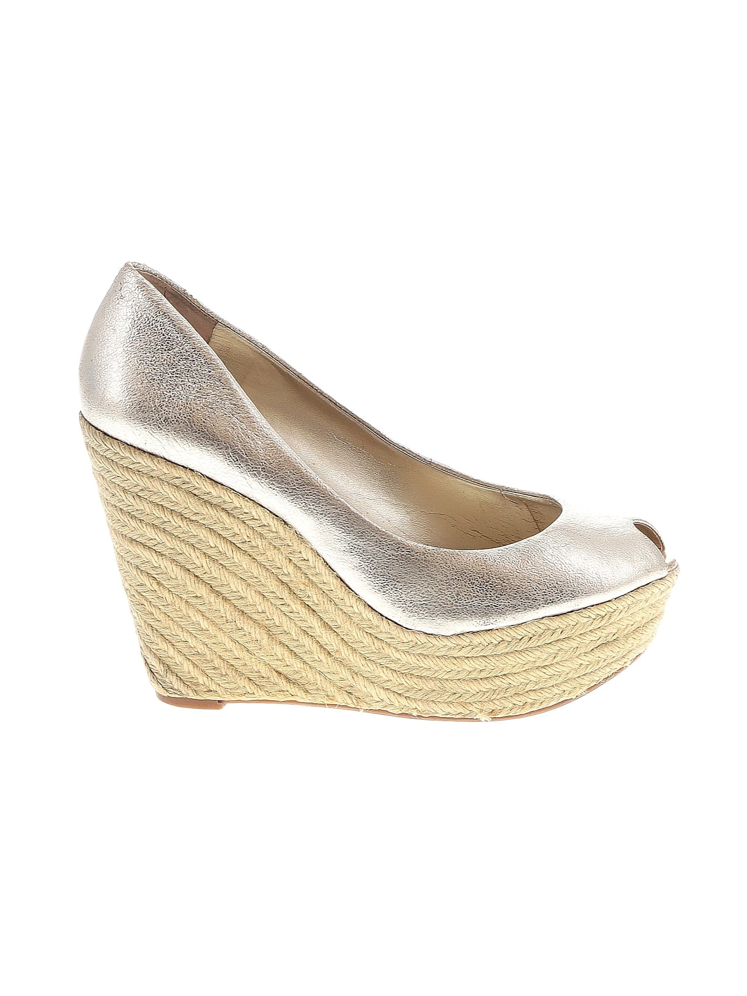 Jessica Simpson 100% Leather Solid Metallic Tan Wedges Size 9 - 70% off ...