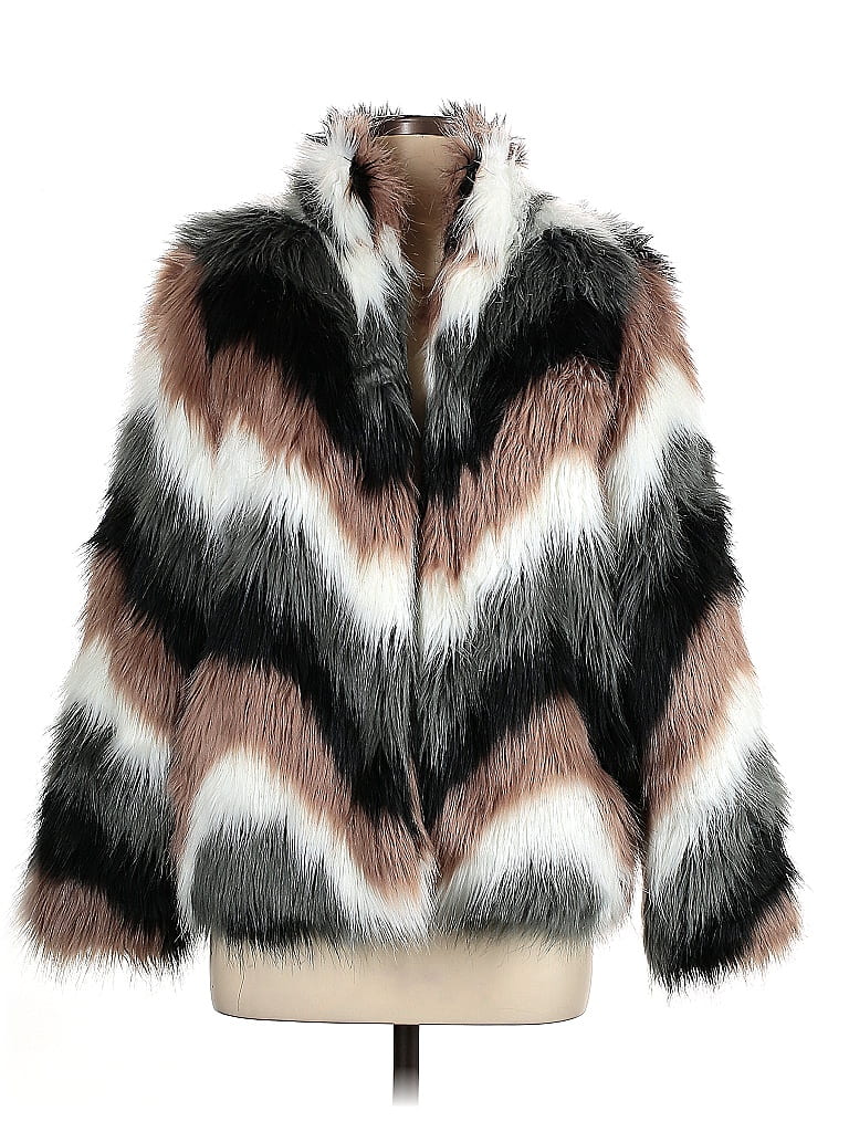 Forever 21 Chevron-herringbone Chevron Brown Faux Fur Jacket Size M - 44% off | thredUP