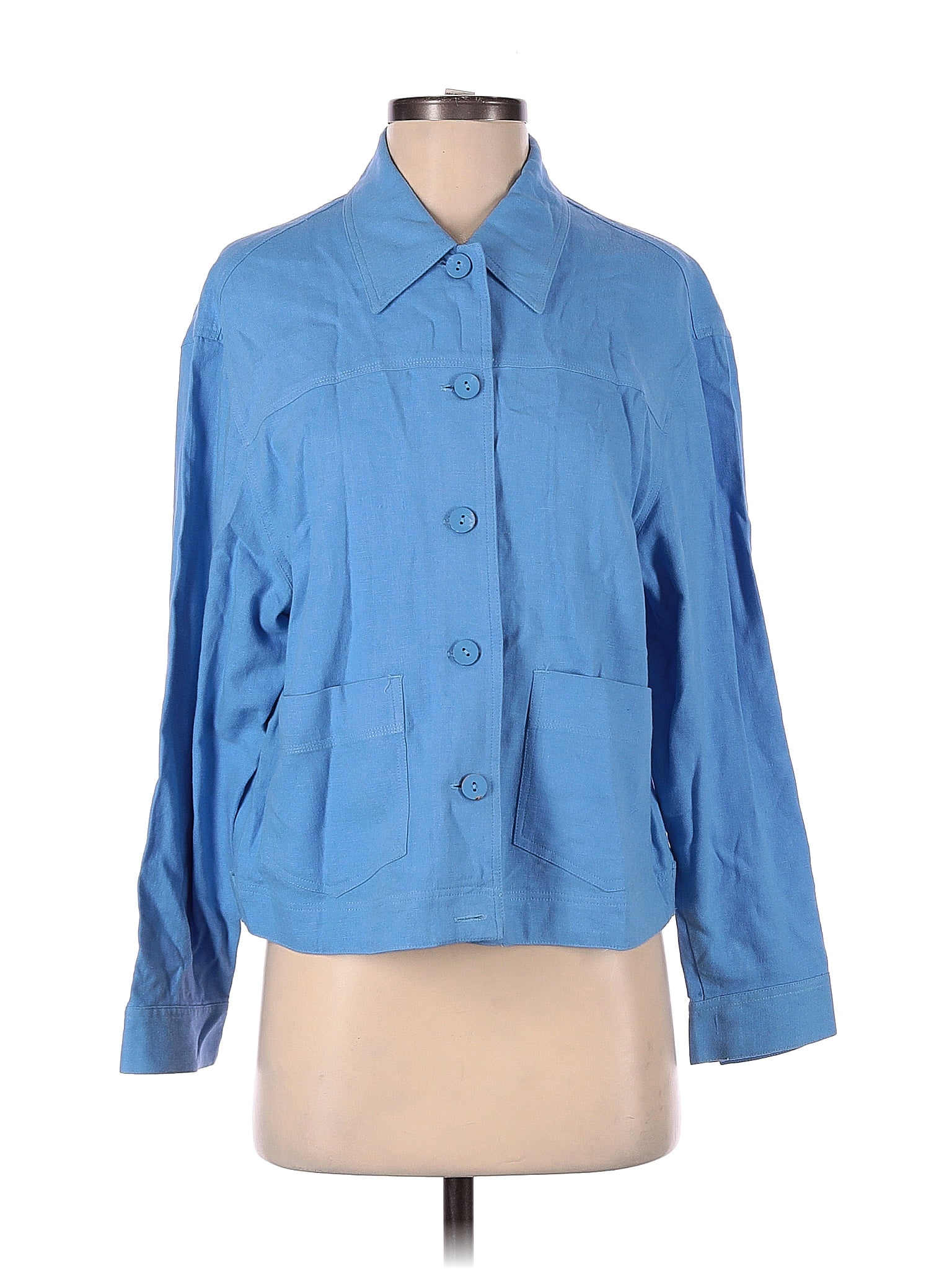 Sigrid Olsen Solid Blue Jacket Size S - 78% off | thredUP