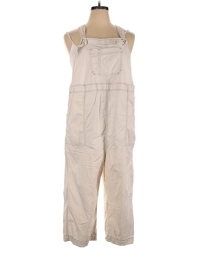 Gap Solid Ivory Overalls Size XL - 57% off | thredUP