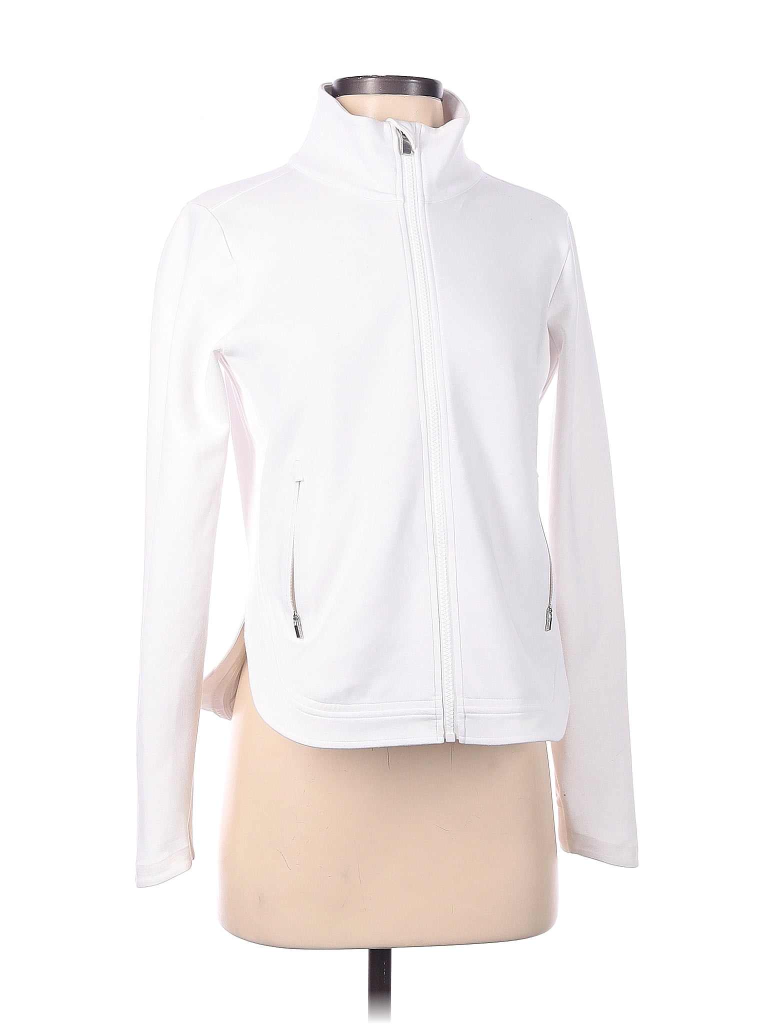 Athleta Solid White Track Jacket Size XS - 55% off | thredUP
