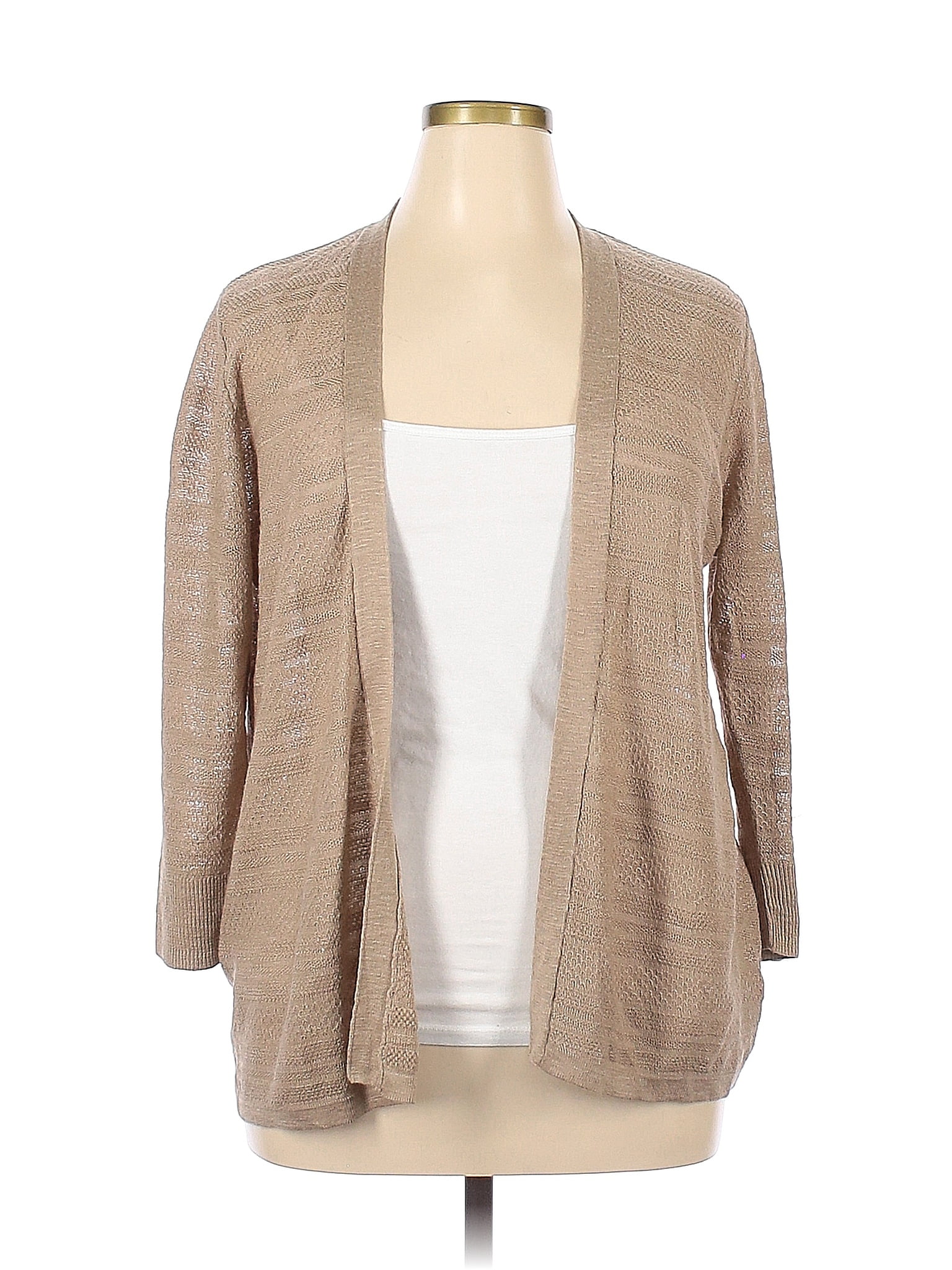 Croft & Barrow Color Block Solid Tan Cardigan Size XL - 47% off | thredUP