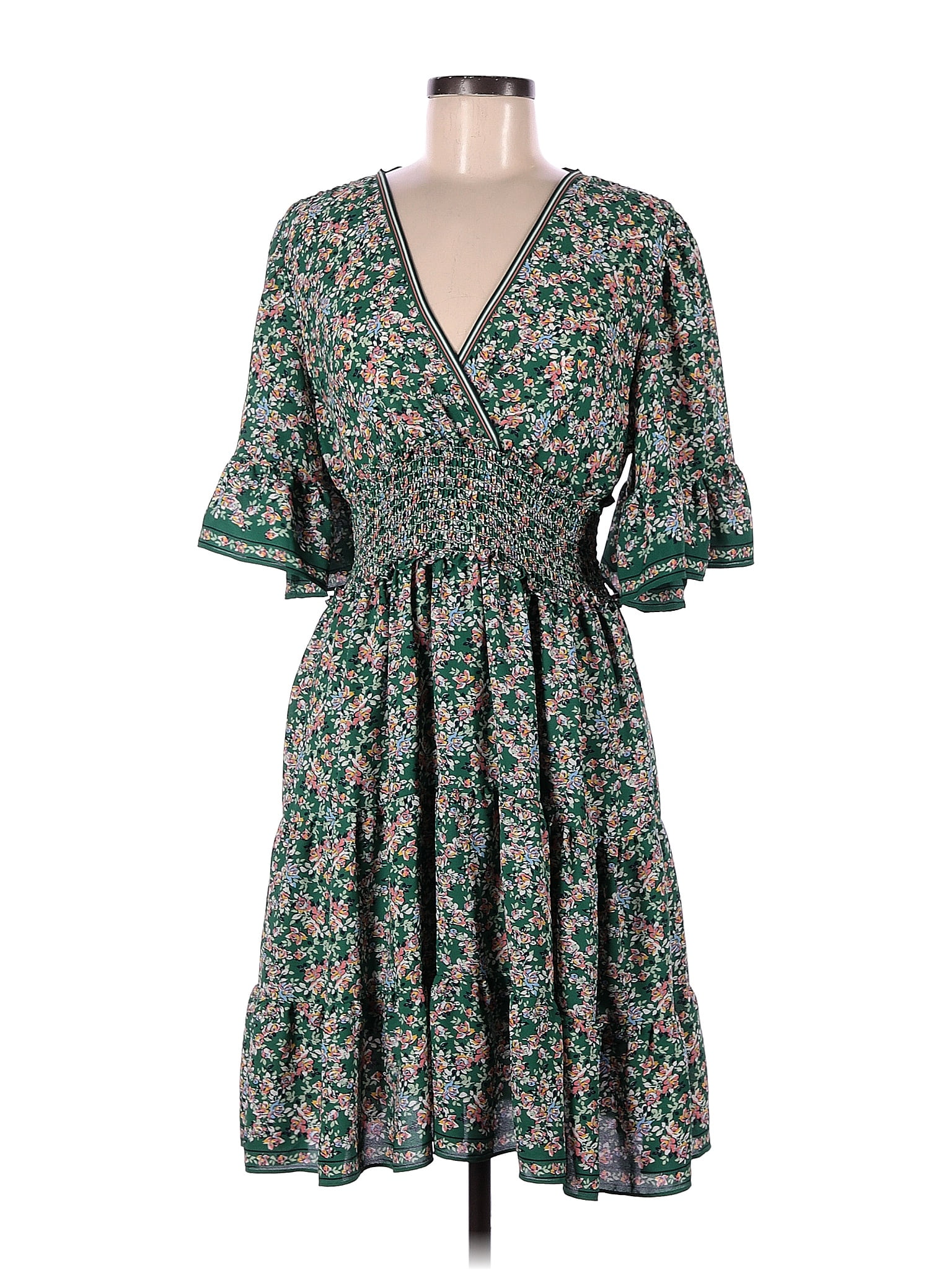 Max Studio Floral Multi Color Green Casual Dress Size M - 70% off | thredUP