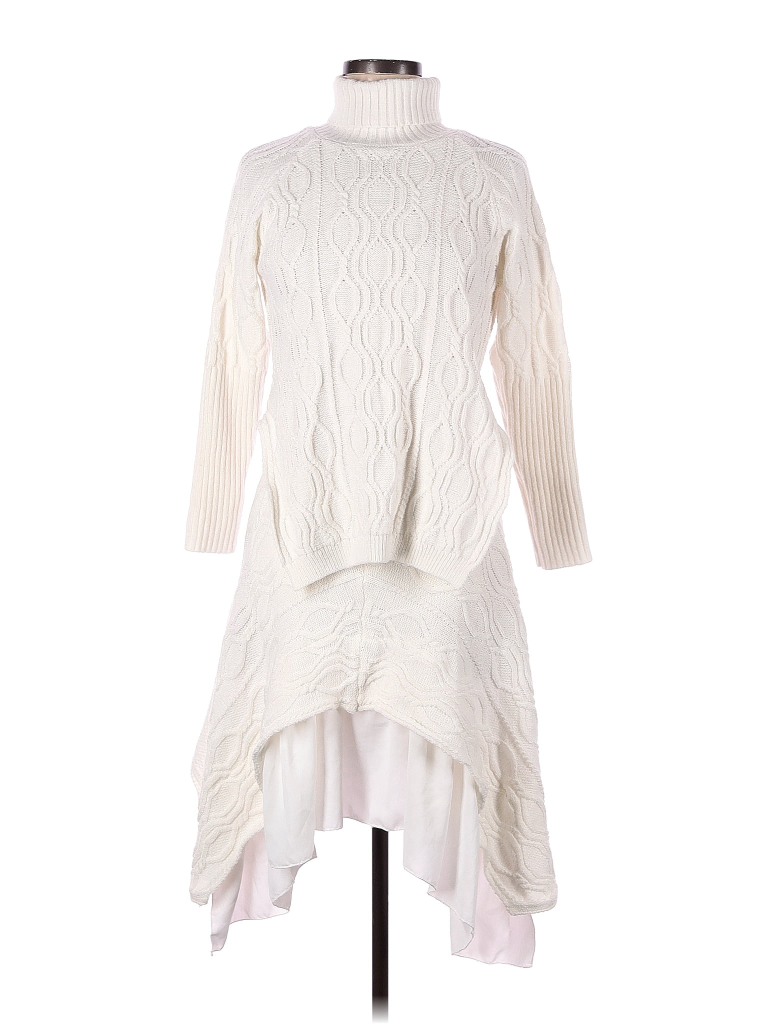 Unbranded 100 Acrylic Solid Ivory Casual Dress Size M 45 Off Thredup