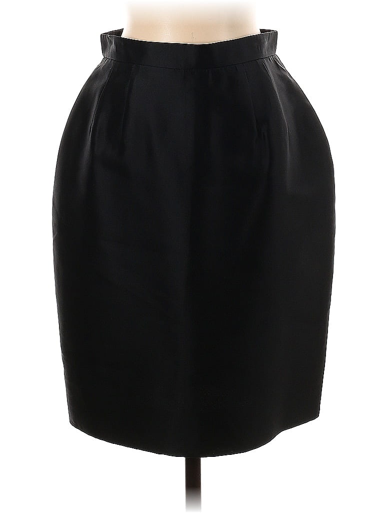 Balenciaga Le Dix 100% Silk Solid Black Silk Skirt Size 38 (FR) - 84% off | thredUP
