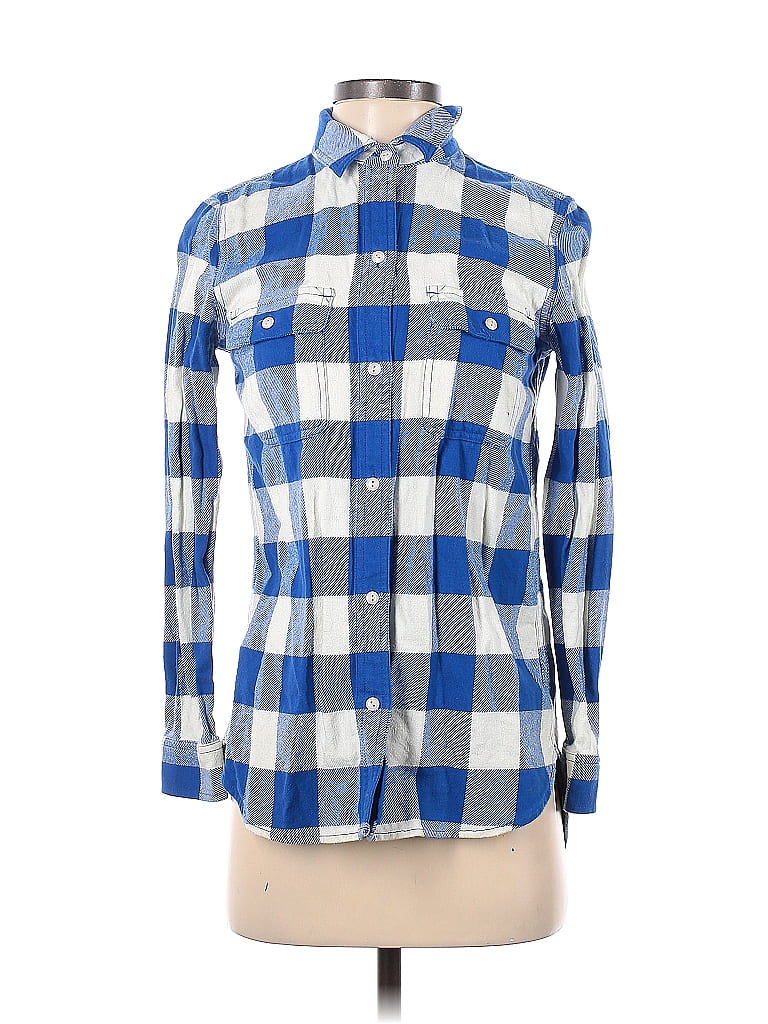 Madewell 100% Cotton Checkered-gingham Blue Long Sleeve Button-Down Shirt Size XS - 83% off ...