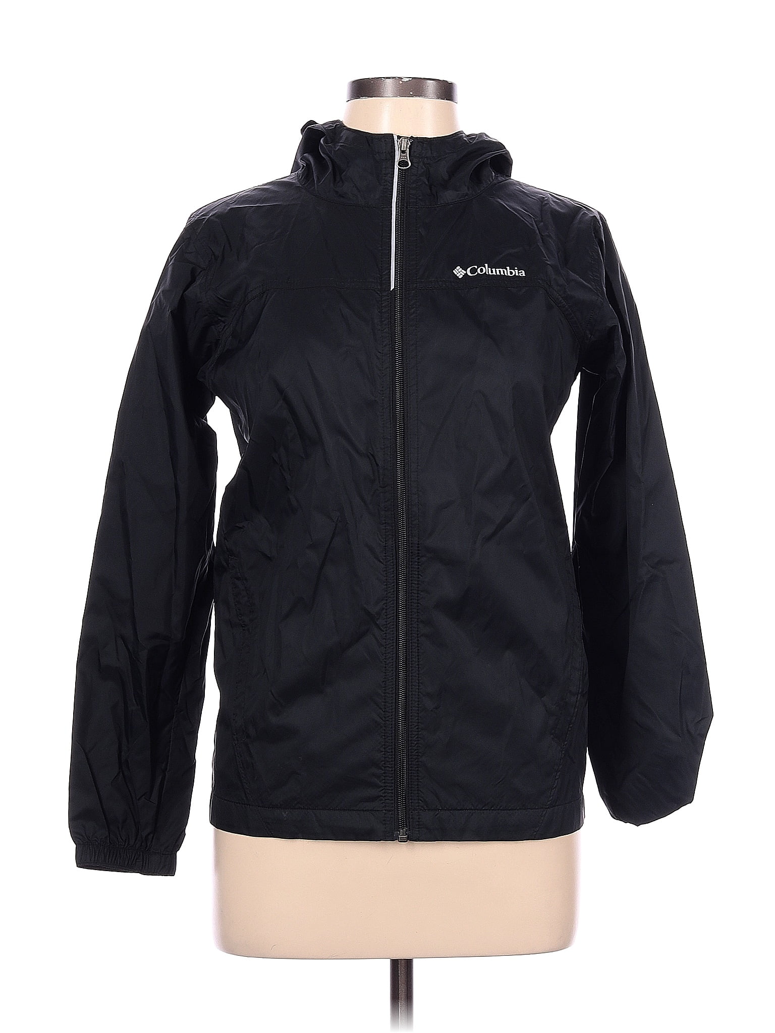 Columbia Solid Black Windbreaker Size L - 52% off | thredUP