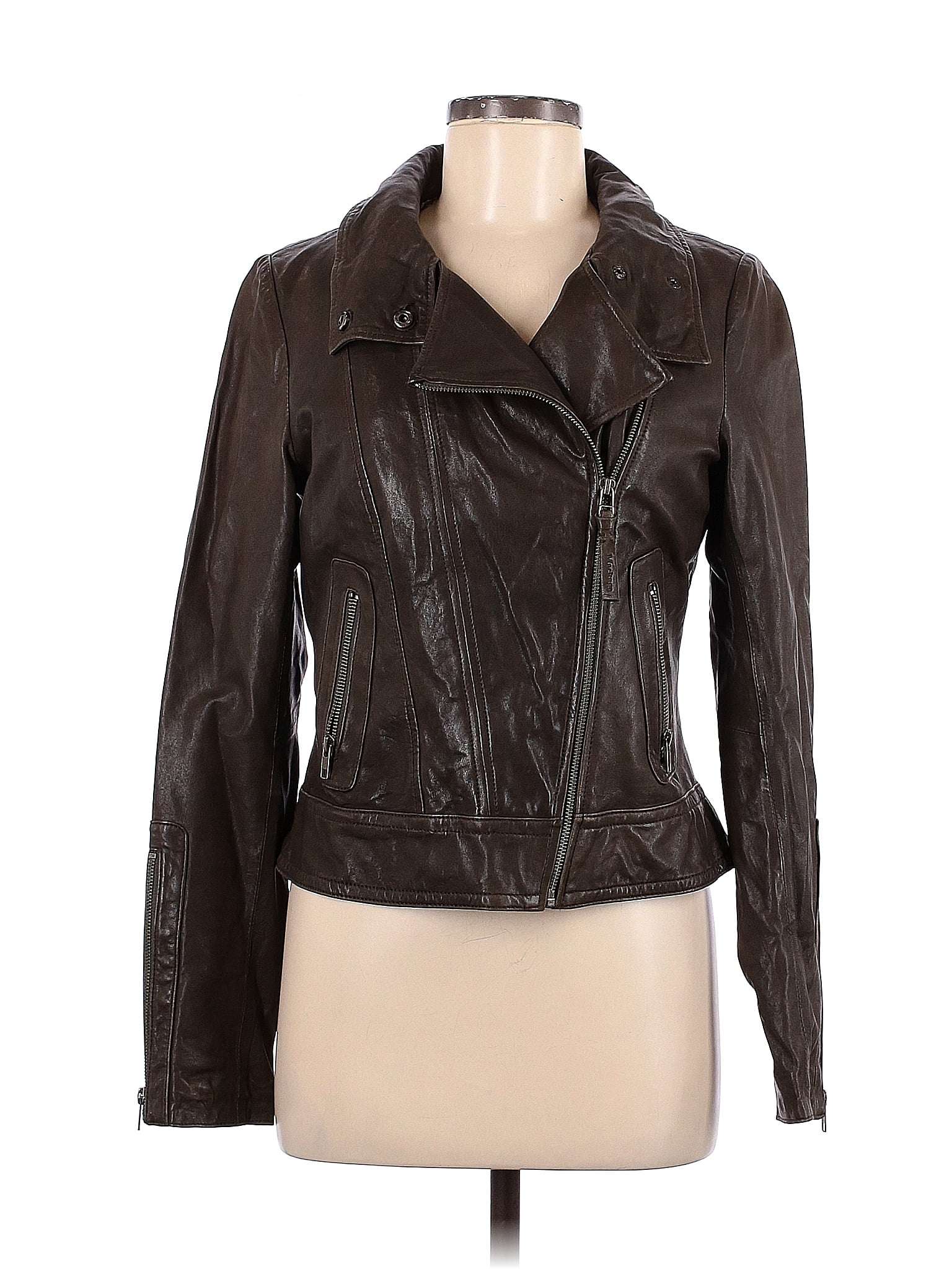 Mackage Exclusively for Aritzia 100% Leather Solid Brown Leather Jacket Size M - 63% off | ThredUp